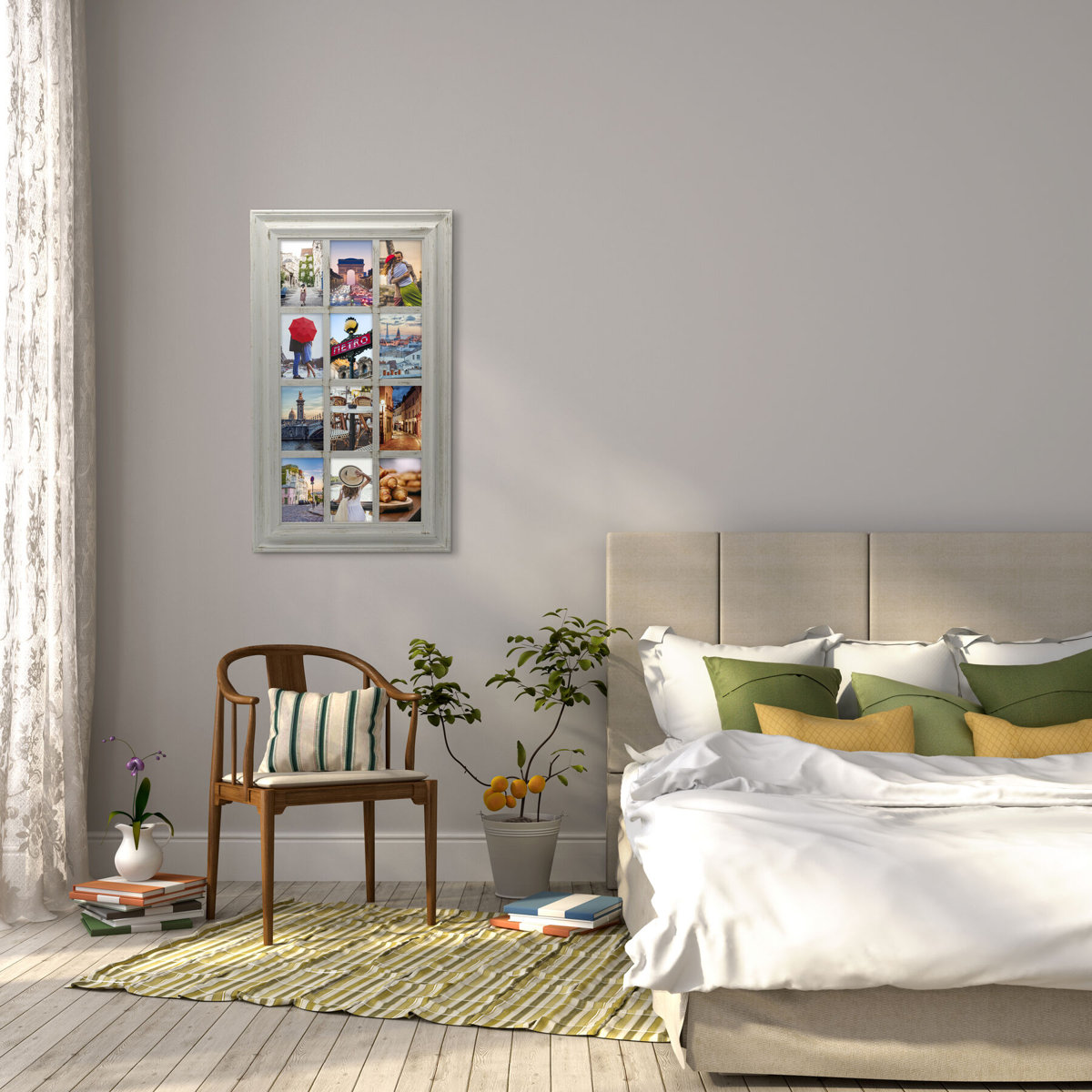 MELANNCO Window Collage Frame for wall, Farmhouse, Displays 4x6 photos ...