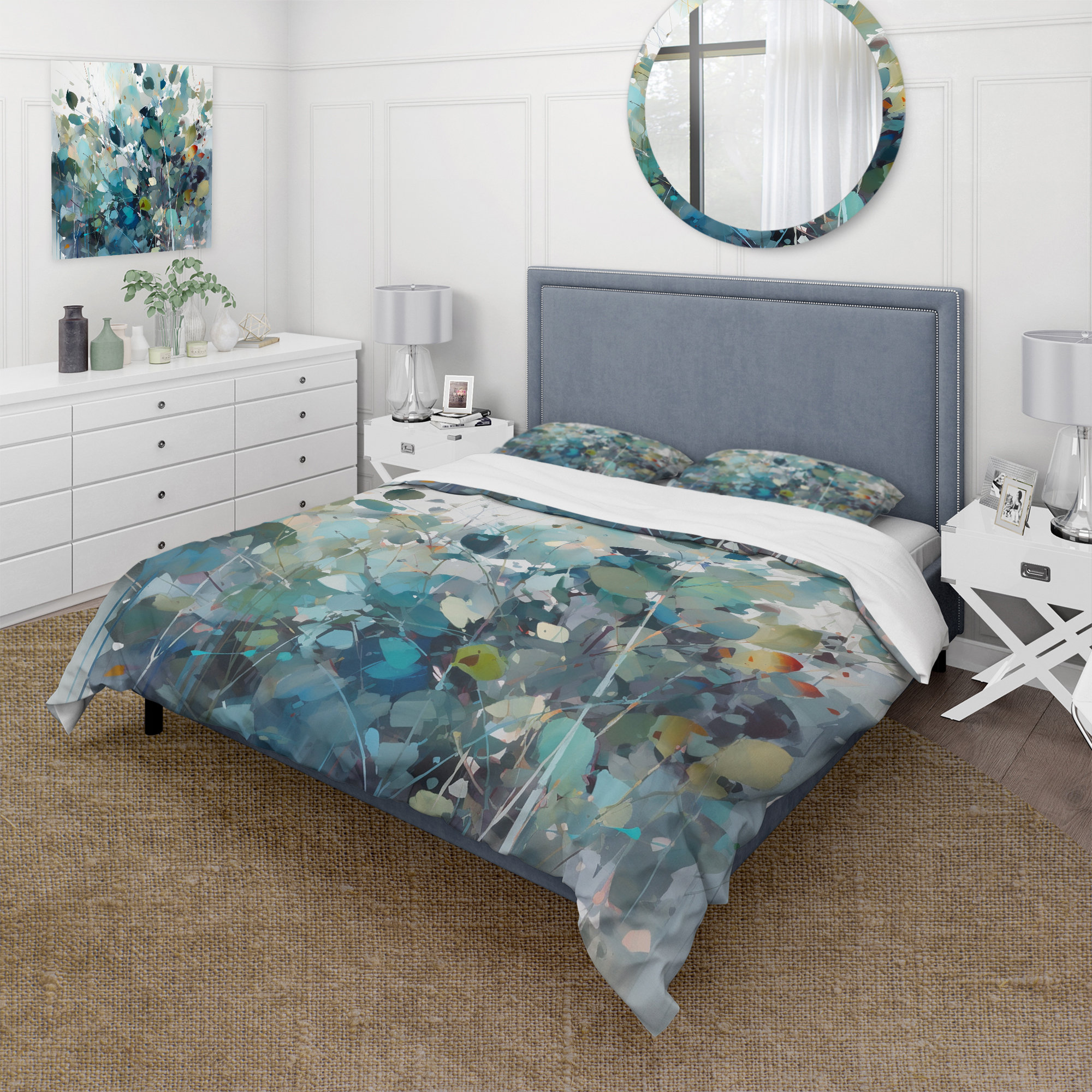 Design Art Green Leaf Foliage III BeddingMicrofiber / Polyester Duvet ...