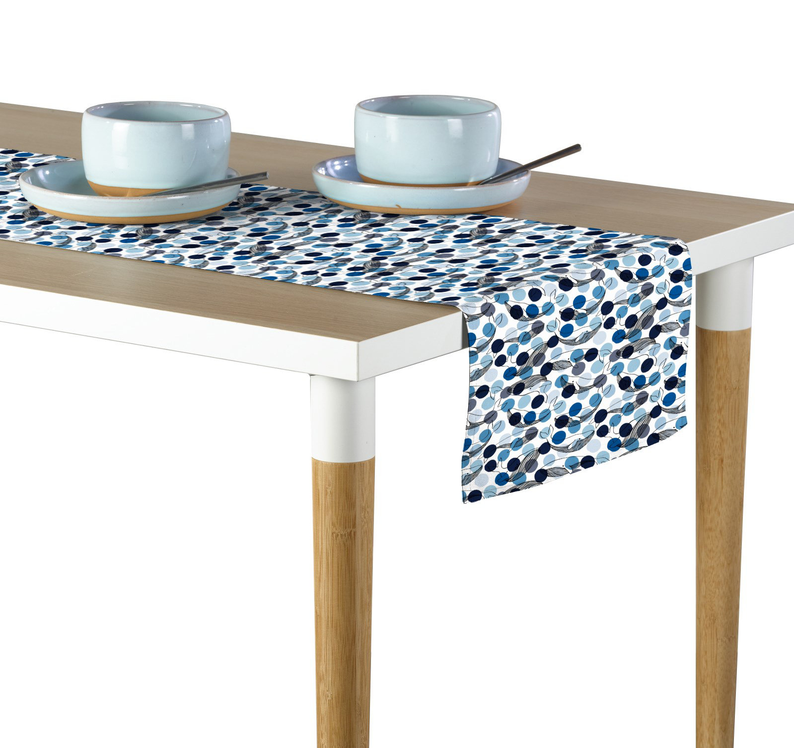 East Urban Home Arroliga Whales Dots Table Runner | Wayfair