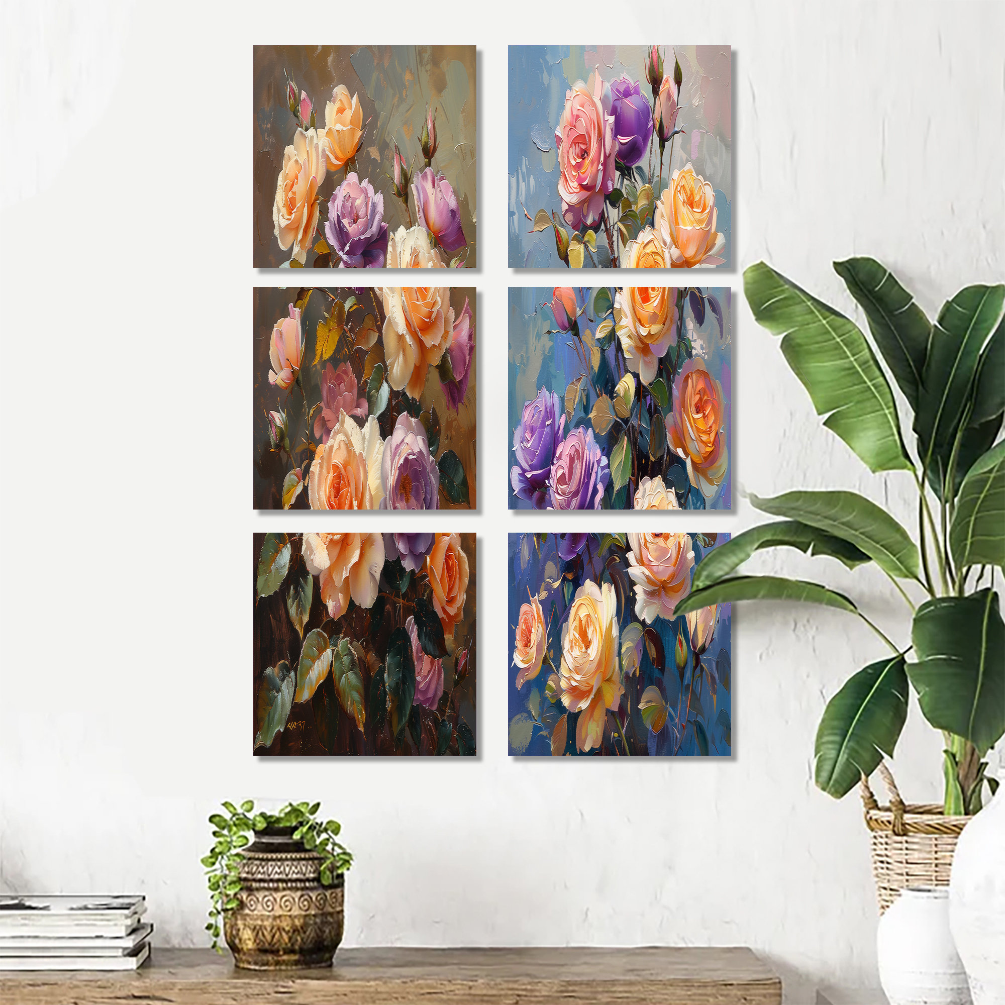 Astoria Grand Orange Purple Roses Regal Beauty - Roses Wall Art Prints ...