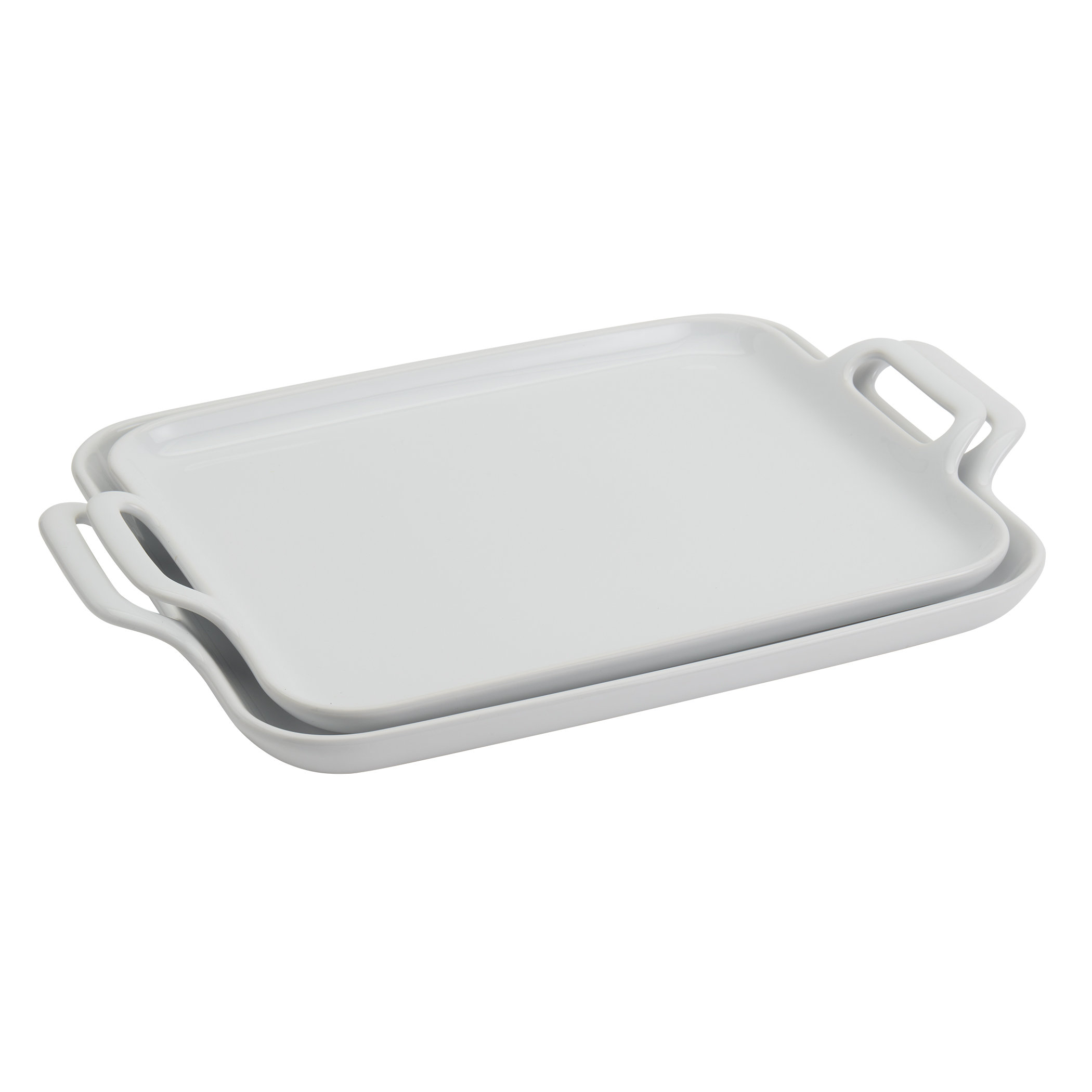 Denmark Tools for Cooks White 2-piece Rectangular Stoneware Serving ...