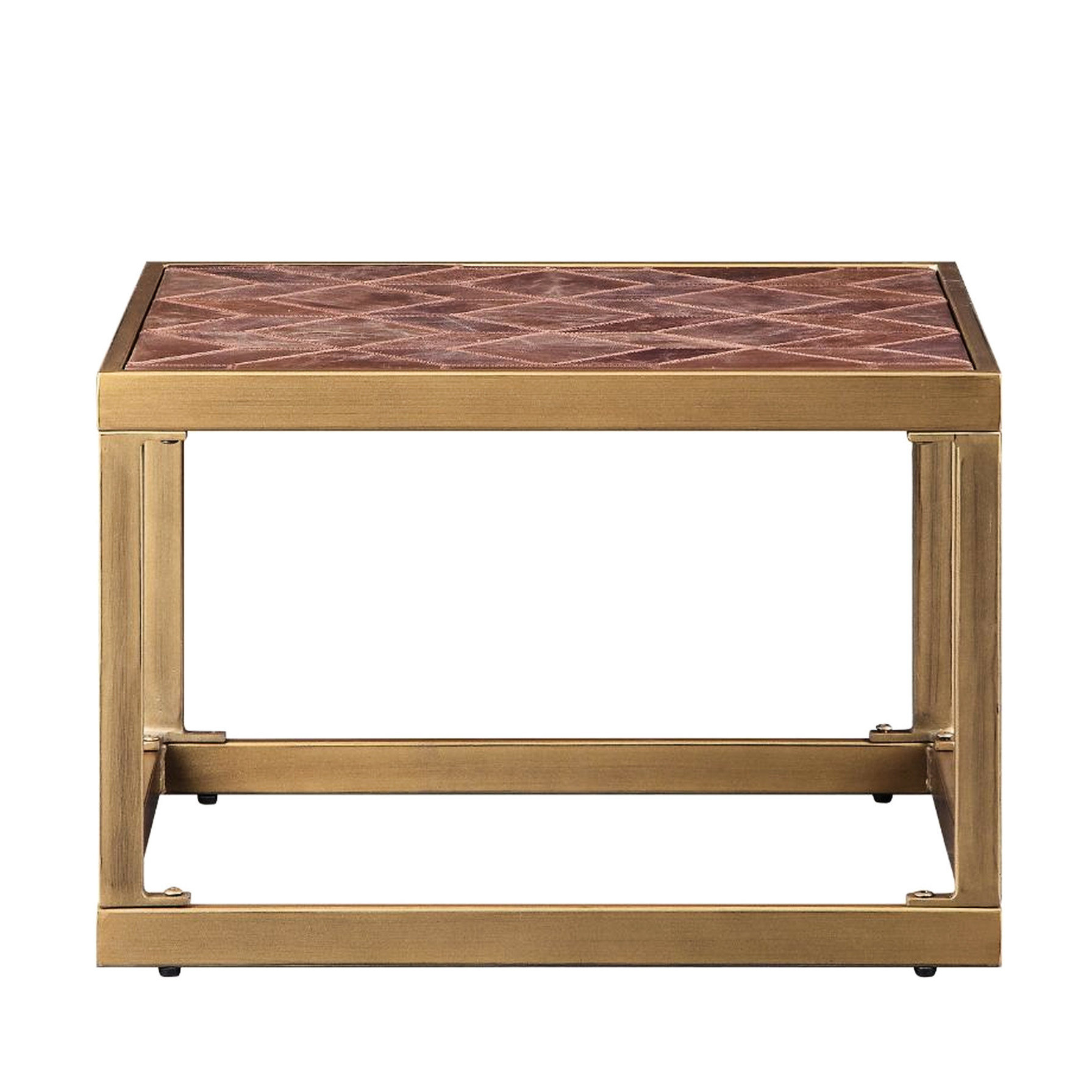 Mercer41 Rectangular End Table In Retro Brown Color - Top Grain Leather ...
