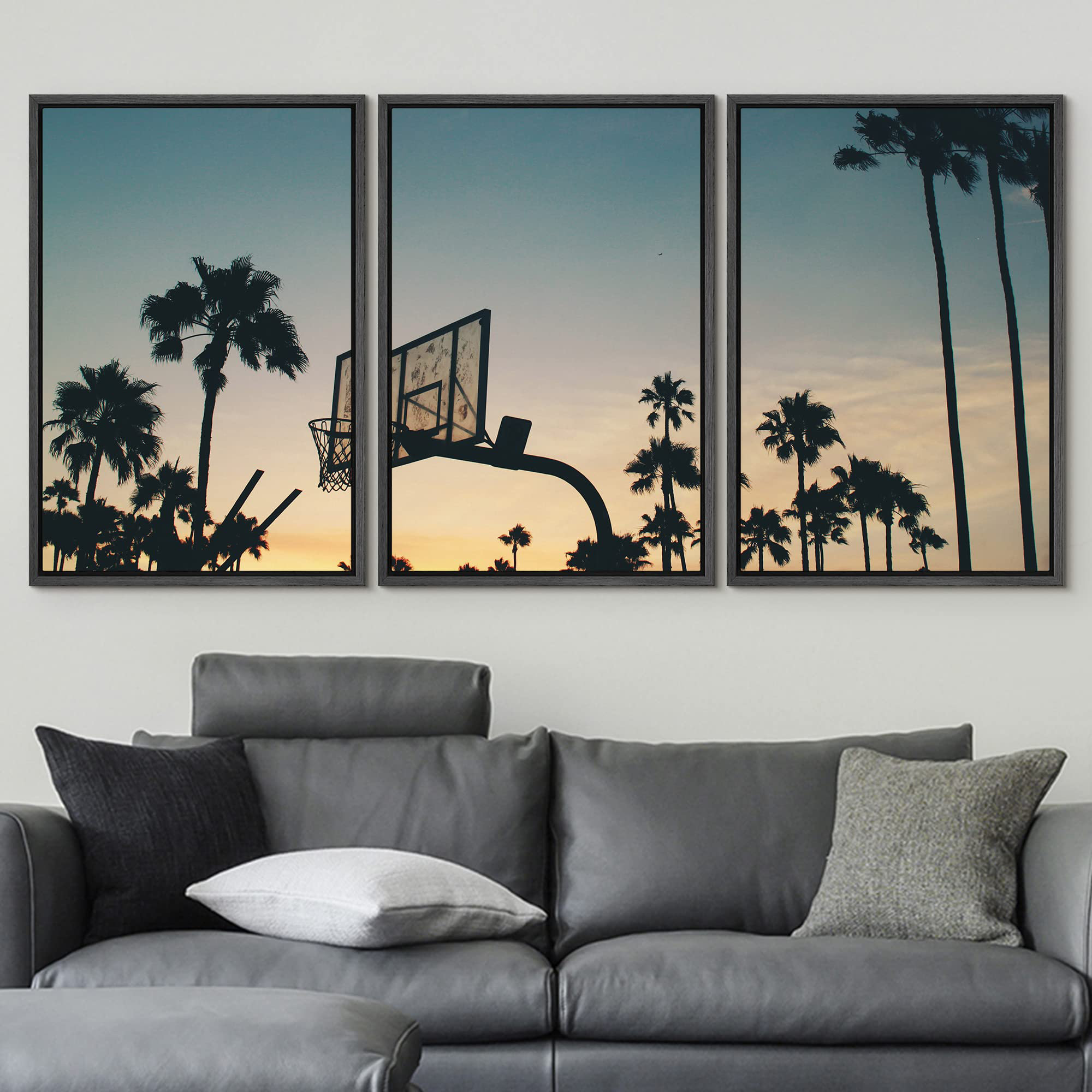 IDEA4WALL Tropical Palm Basketball Stands and Palm Trees Under the ...