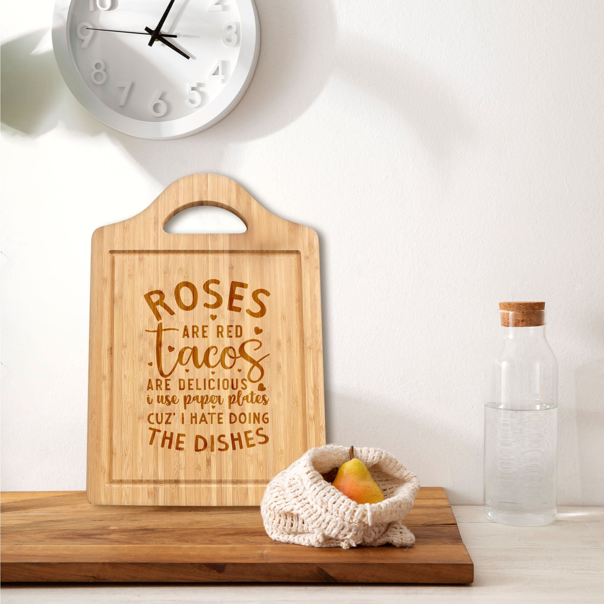 MentionedYou Roses And Tacos - 1 Piece Bamboo Cutting Board | Wayfair