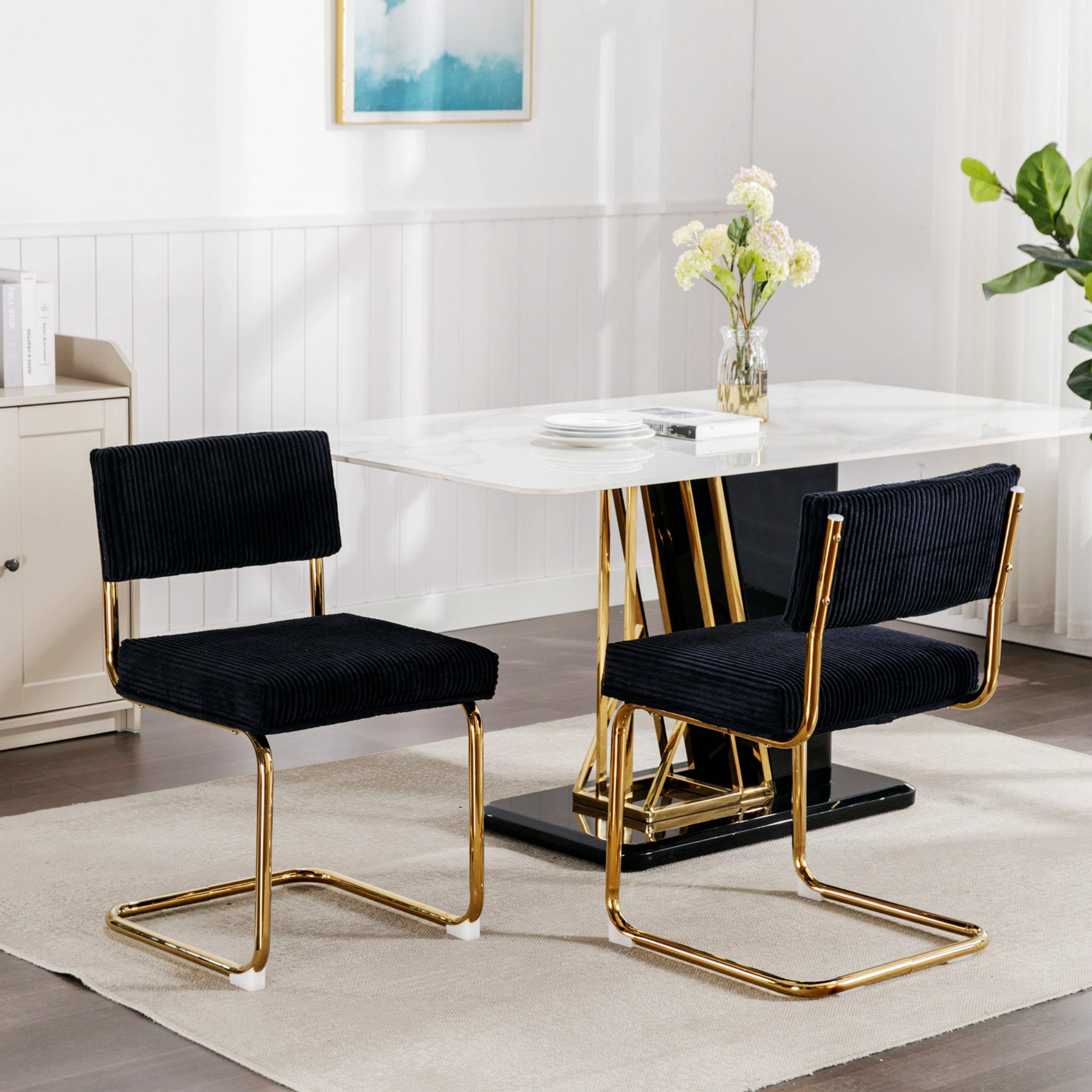 George Oliver Set Of 2 Side Chair, Dining Chair, Armless Chair With ...