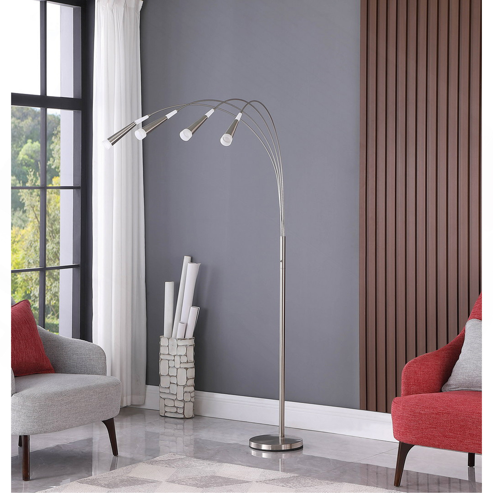 Latitude Run® 72" Kiery 4 Arm Aluminum Led Arc Floor Lamp - Wayfair Canada