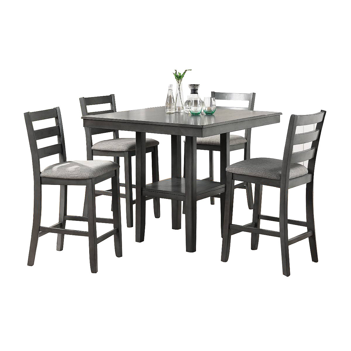 Red Barrel Studio® Counter Height Dining Set Modern Grey Dining Table ...