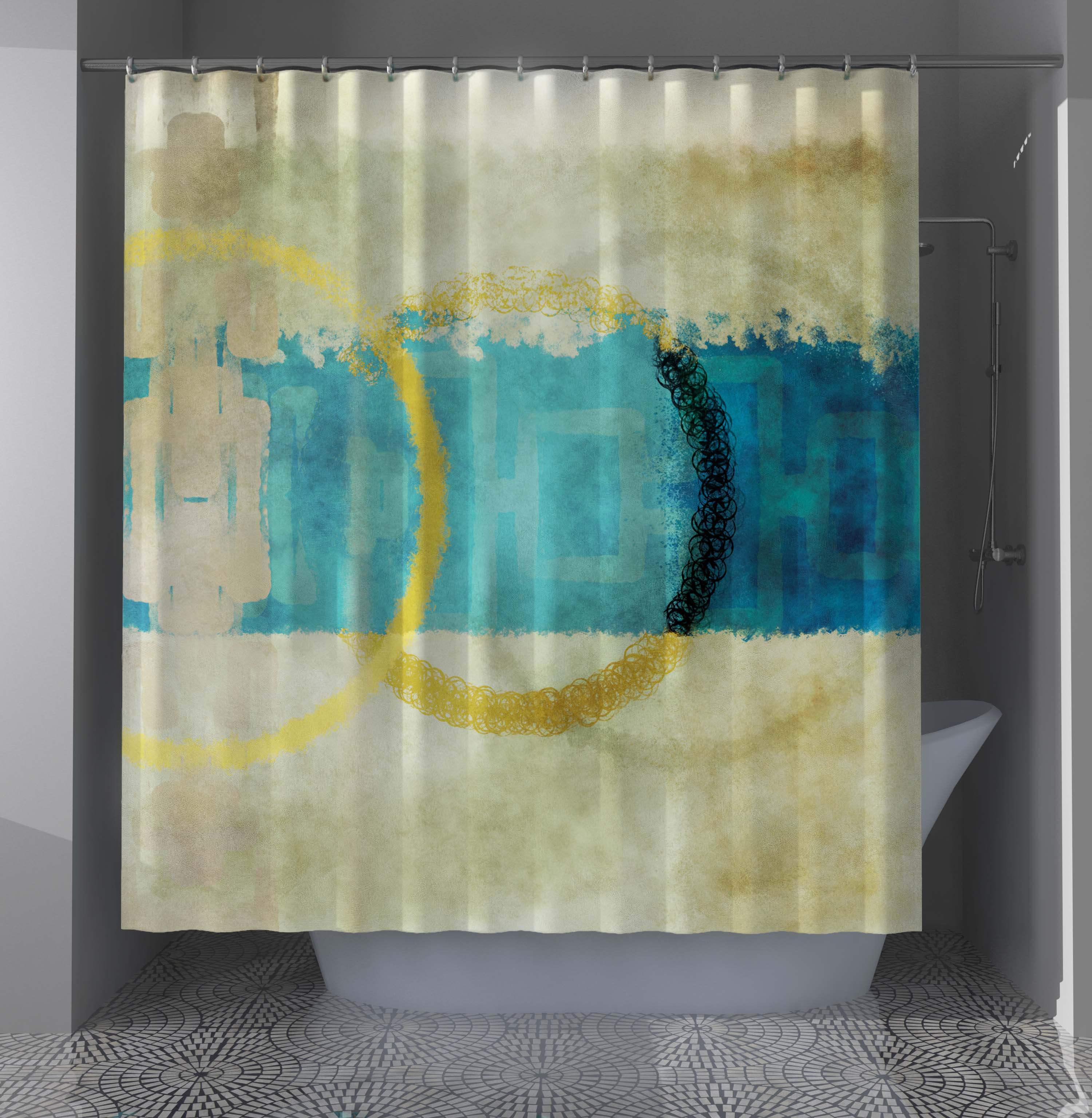 East Urban Home Stanzel Abstract Shower Curtain | Wayfair