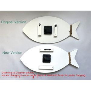 Dovecove Fish Beach Wall Clock Silent Non-Ticking Wooden Wall Clocks ...