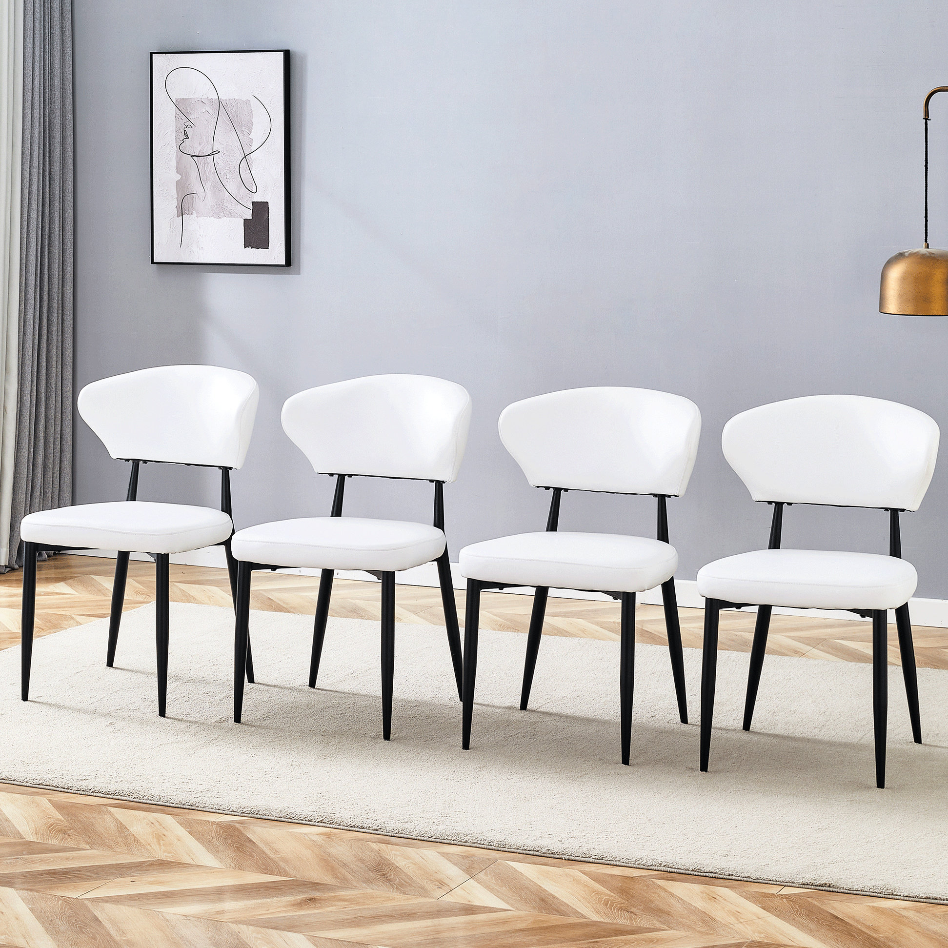 Corrigan Studio® 4pcs Minimalist Ergonomic Chairs For Dining ...