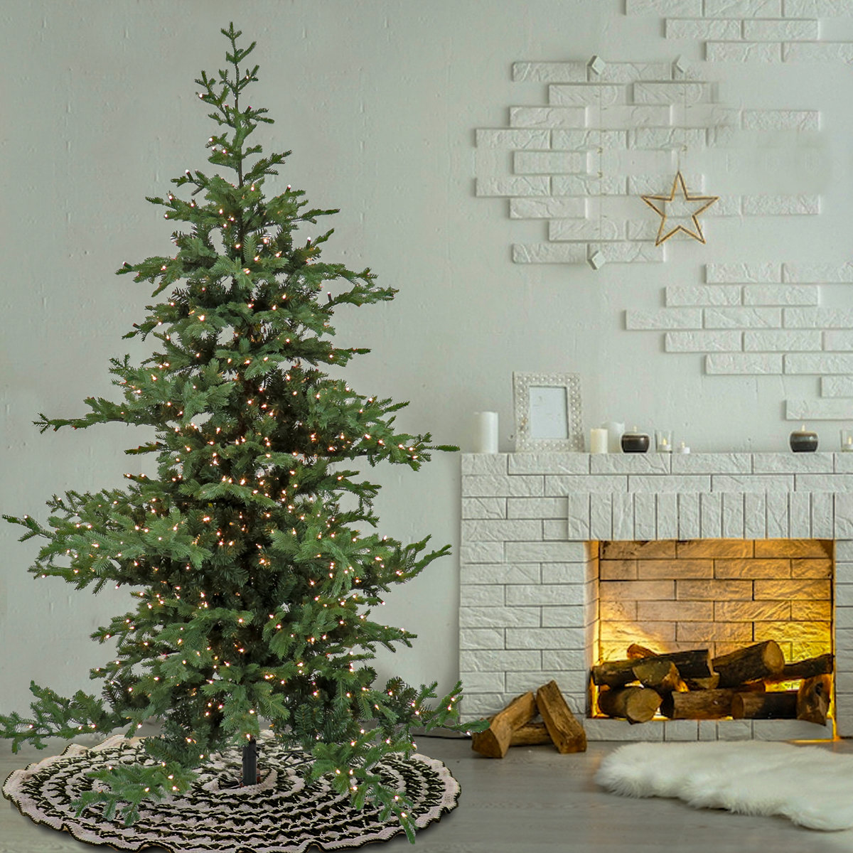 HGTV Home Collection Green Most Realistic Artificial Cedar Christmas ...