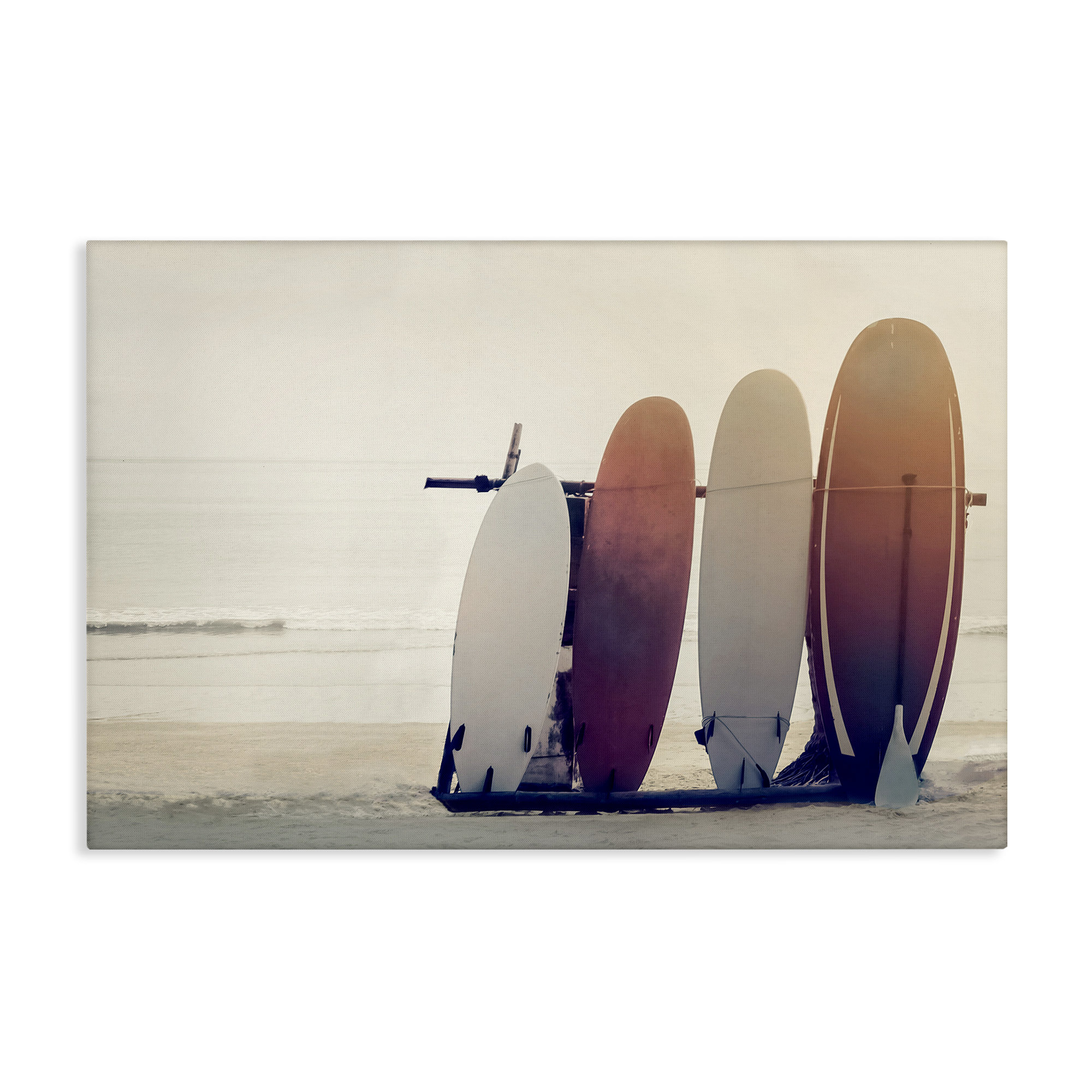 Highland Dunes Beach Surfboards Leaning Canvas Wall Art by Mike ...