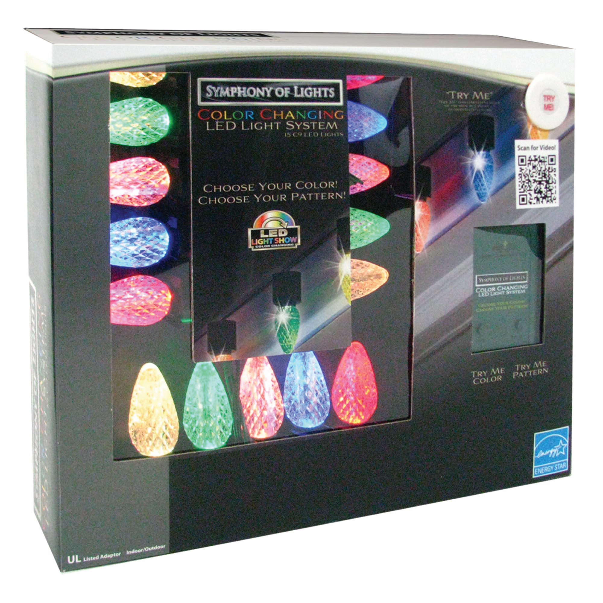 Brite Star Set of 15 Multi Function C9 LED Christmas Lights Select a ...