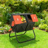 Outsunny 34.5 Gallon Composter, Dual Chamber Compost Bin, Orange ...
