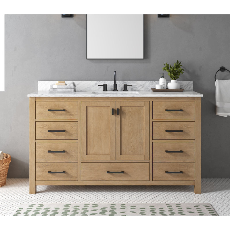 Avanity Modero 60'' Single Bathroom Vanity Base Only in Brushed Oak ...
