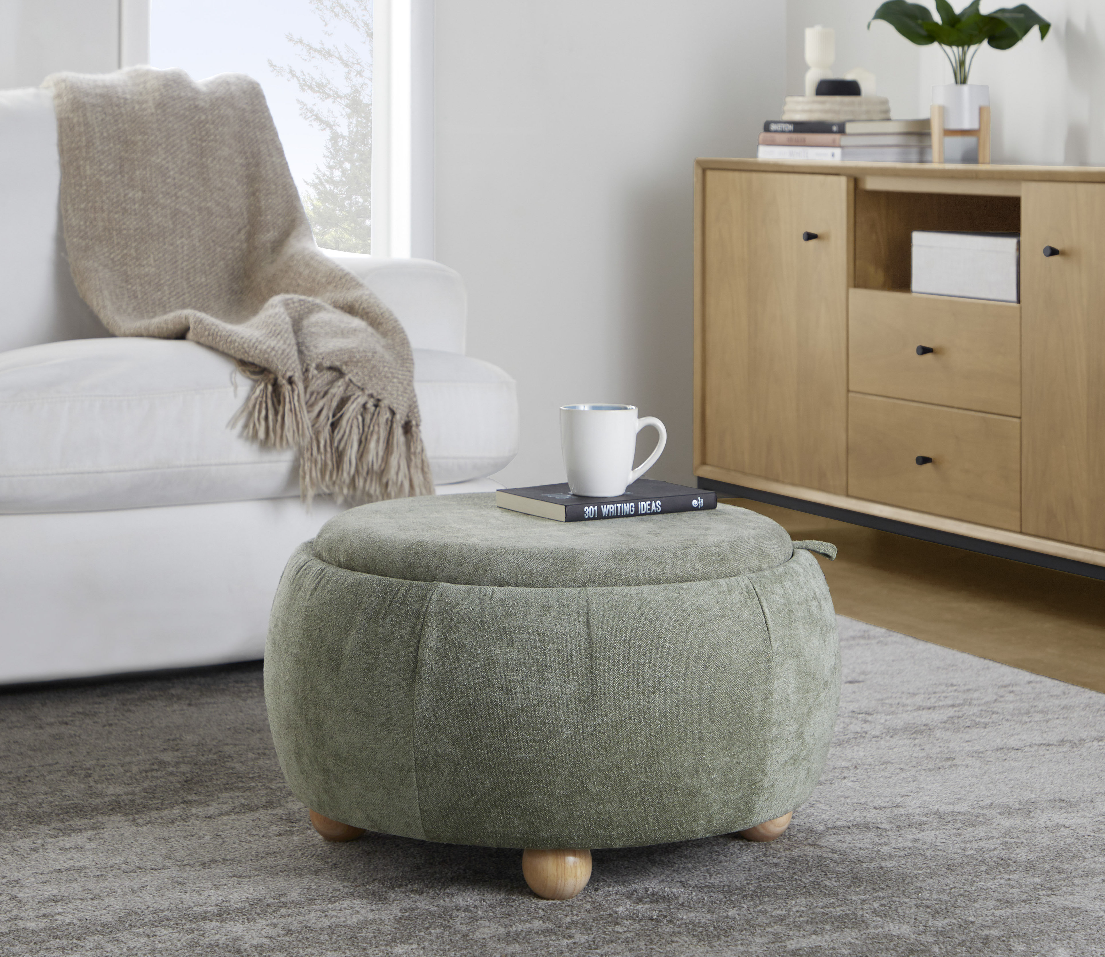 Latitude Run® Tray Pouf Storage Ottoman - Wayfair Canada