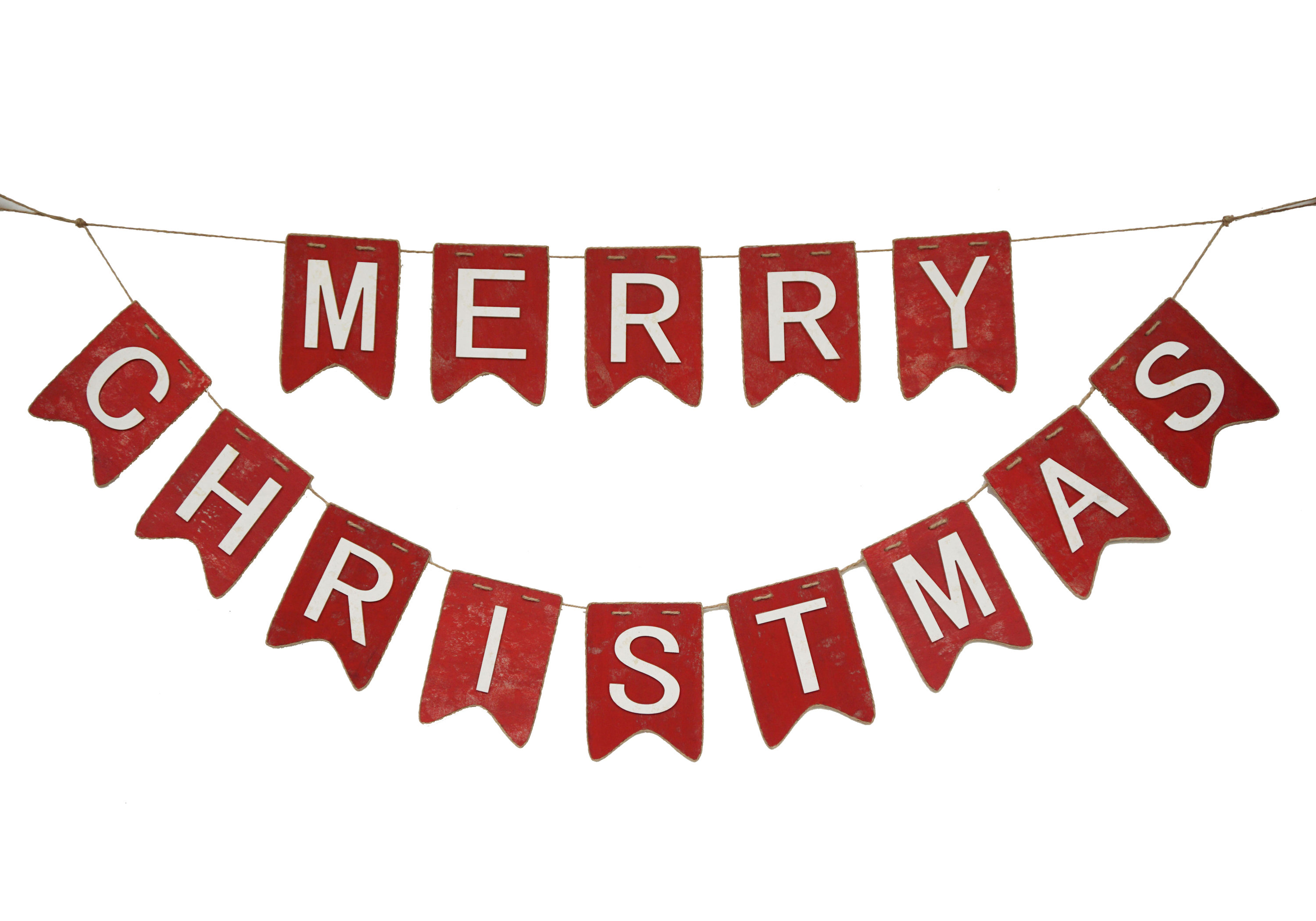 The Holiday Aisle® 4'12" Red Phrases Novelty Garland | Wayfair