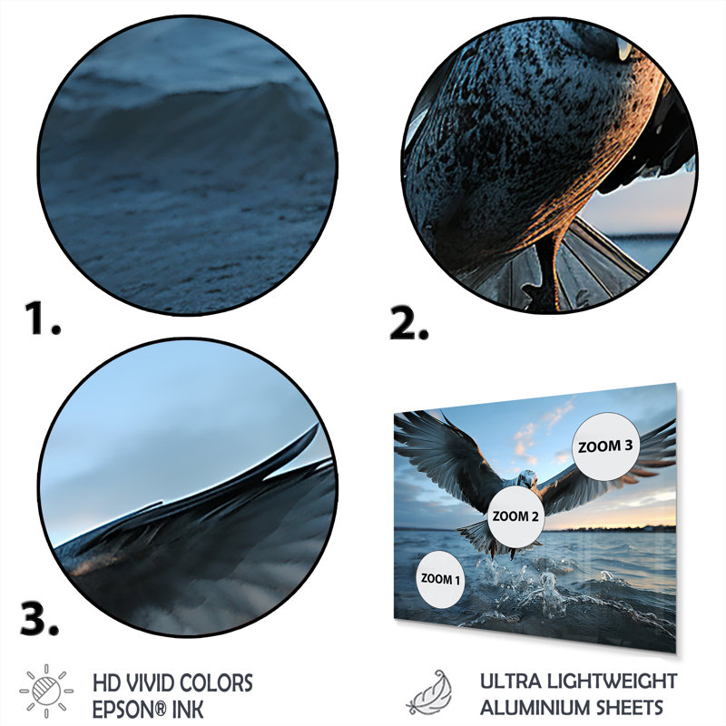Design Art Coastal Seabird Rising - Animals Metal Wall Art Prints Set ...