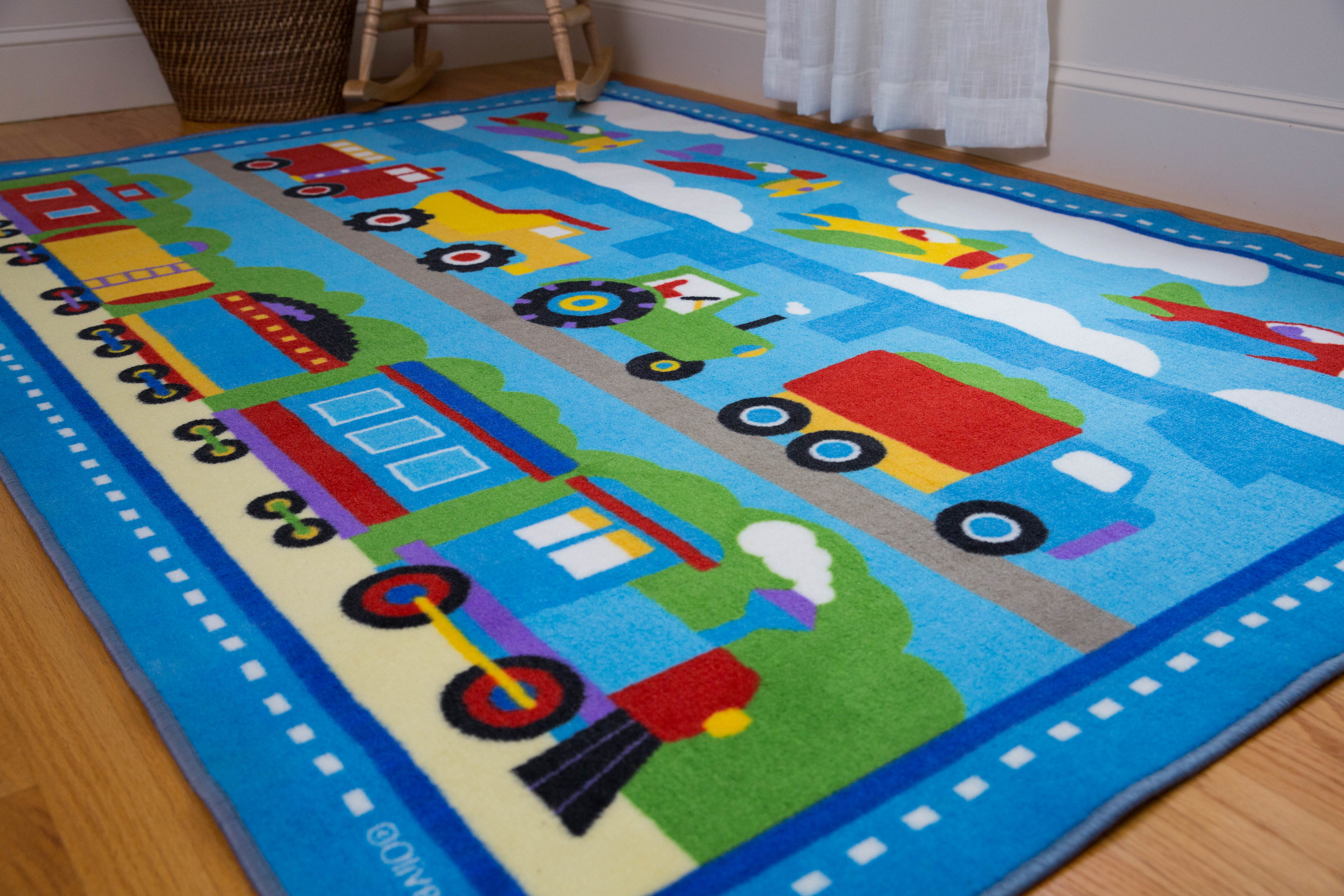 Wildkin Olive Kids Trains, Planes & Trucks Rug & Reviews | Wayfair
