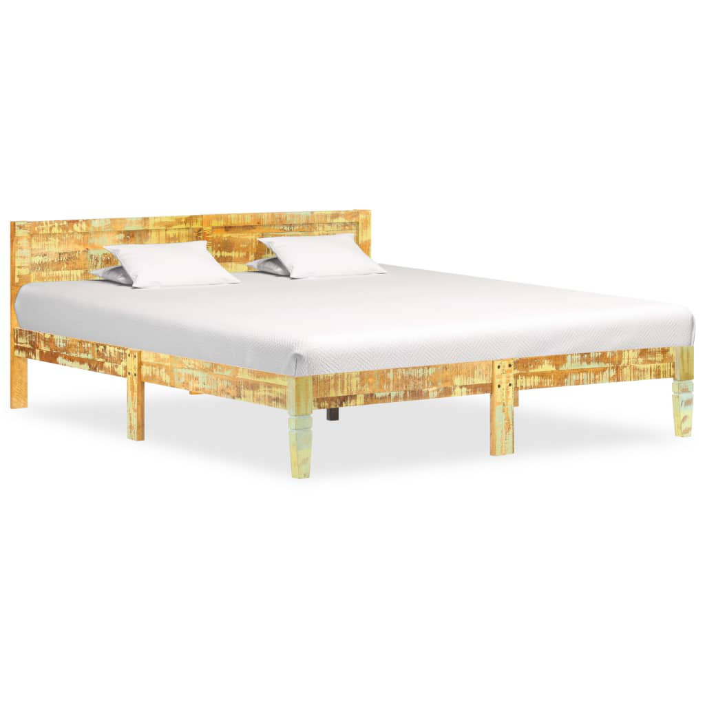 Ophelia & Co. Bed Frame Reclaimed Wood Finish Solid Reclaimed Wood ...