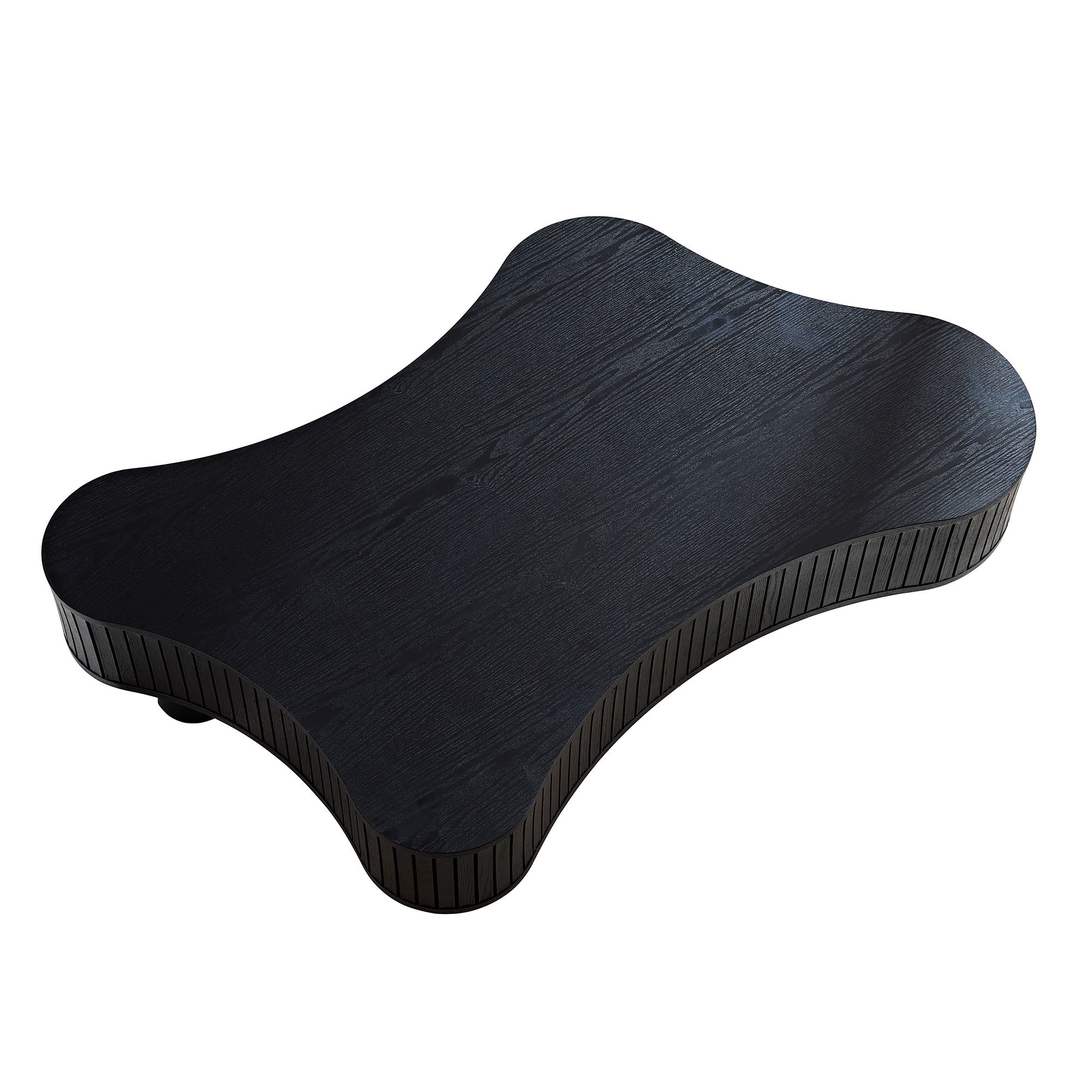 Latitude Run® Modern Wooden Coffee Table, Irregular Shape Coffee Table ...