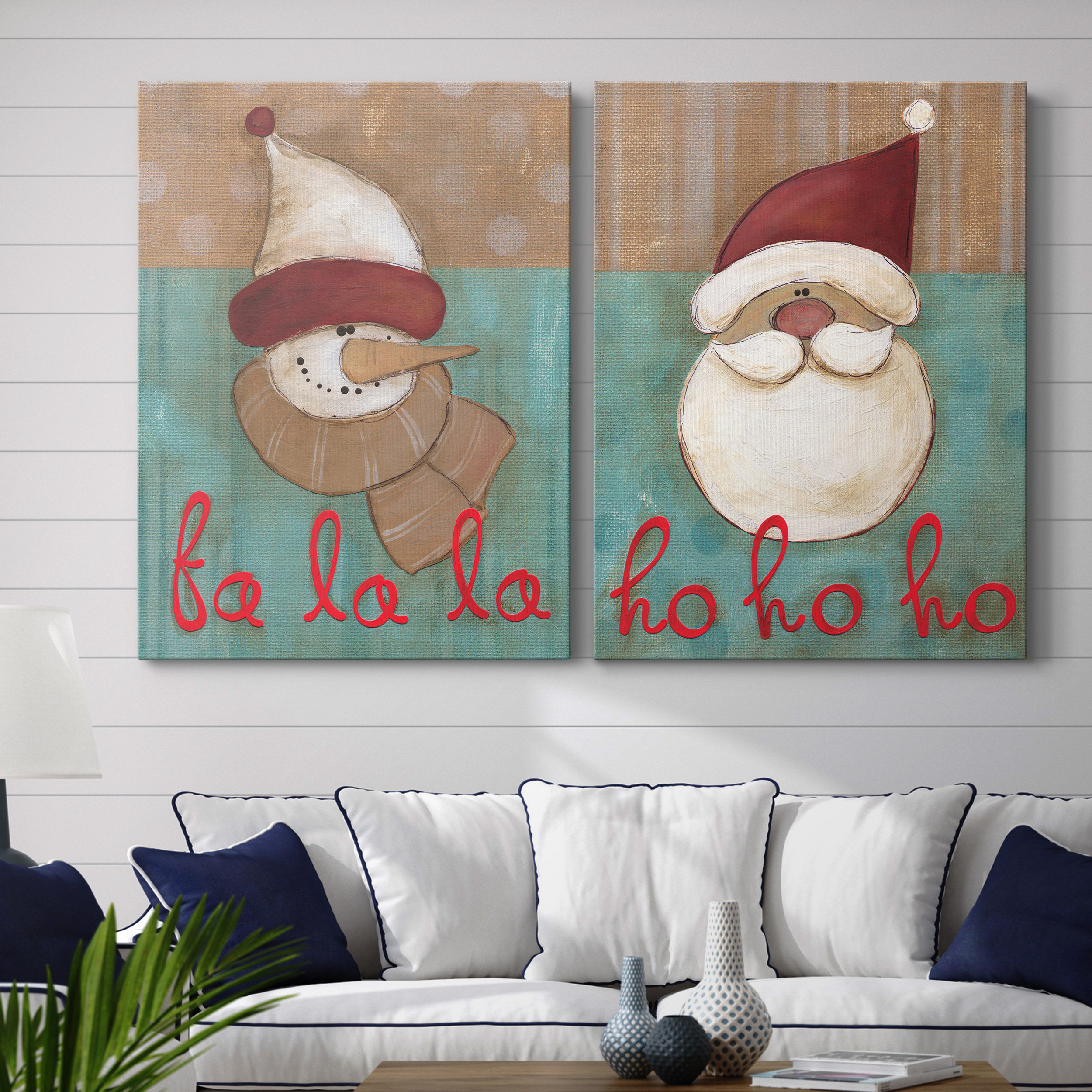 The Holiday Aisle® FaLaLa with Strip Dot - 2 Piece Painting Set ...