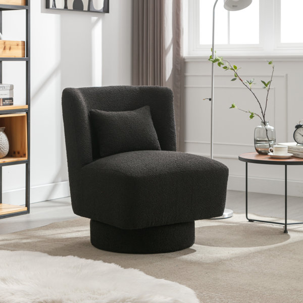 Latitude Run® Ollia Upholstered Swivel Slipper Chair & Reviews | Wayfair