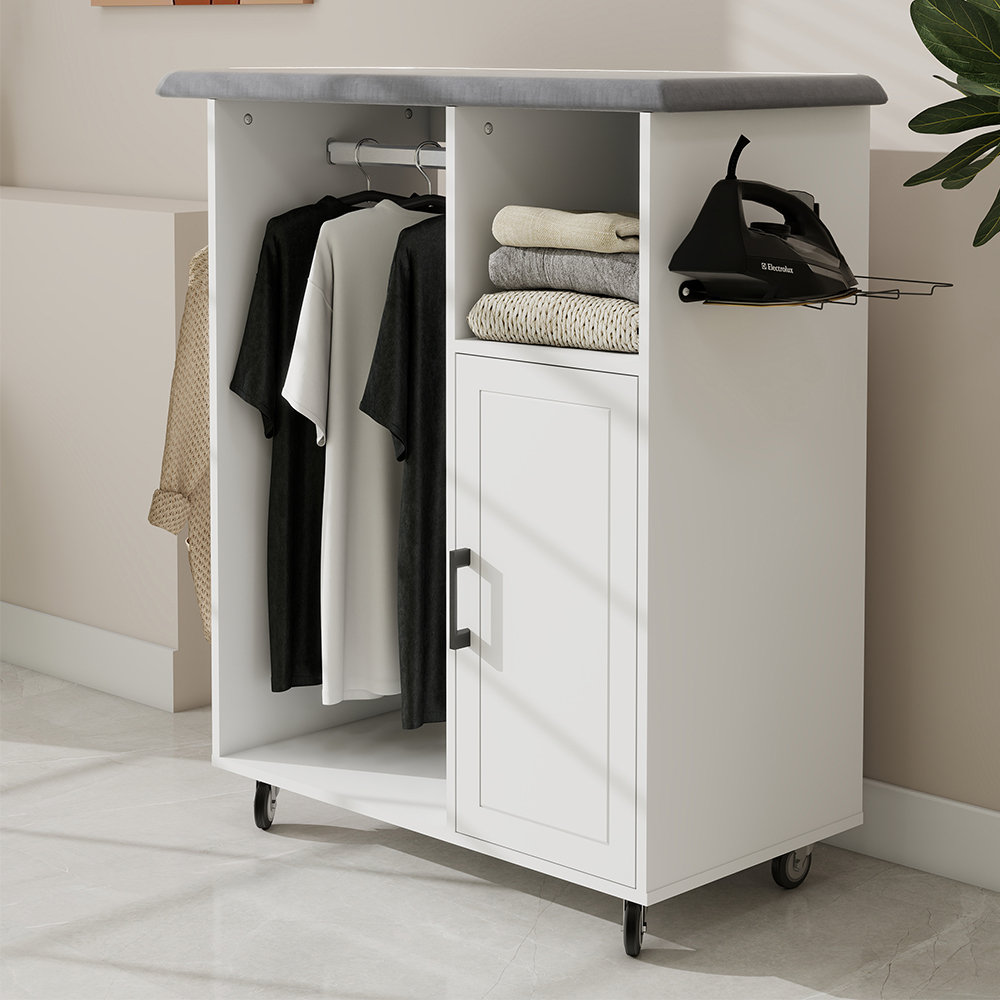 iYofe Compact & Modern Ironing Cart With Rolling Board, Multipurpose ...