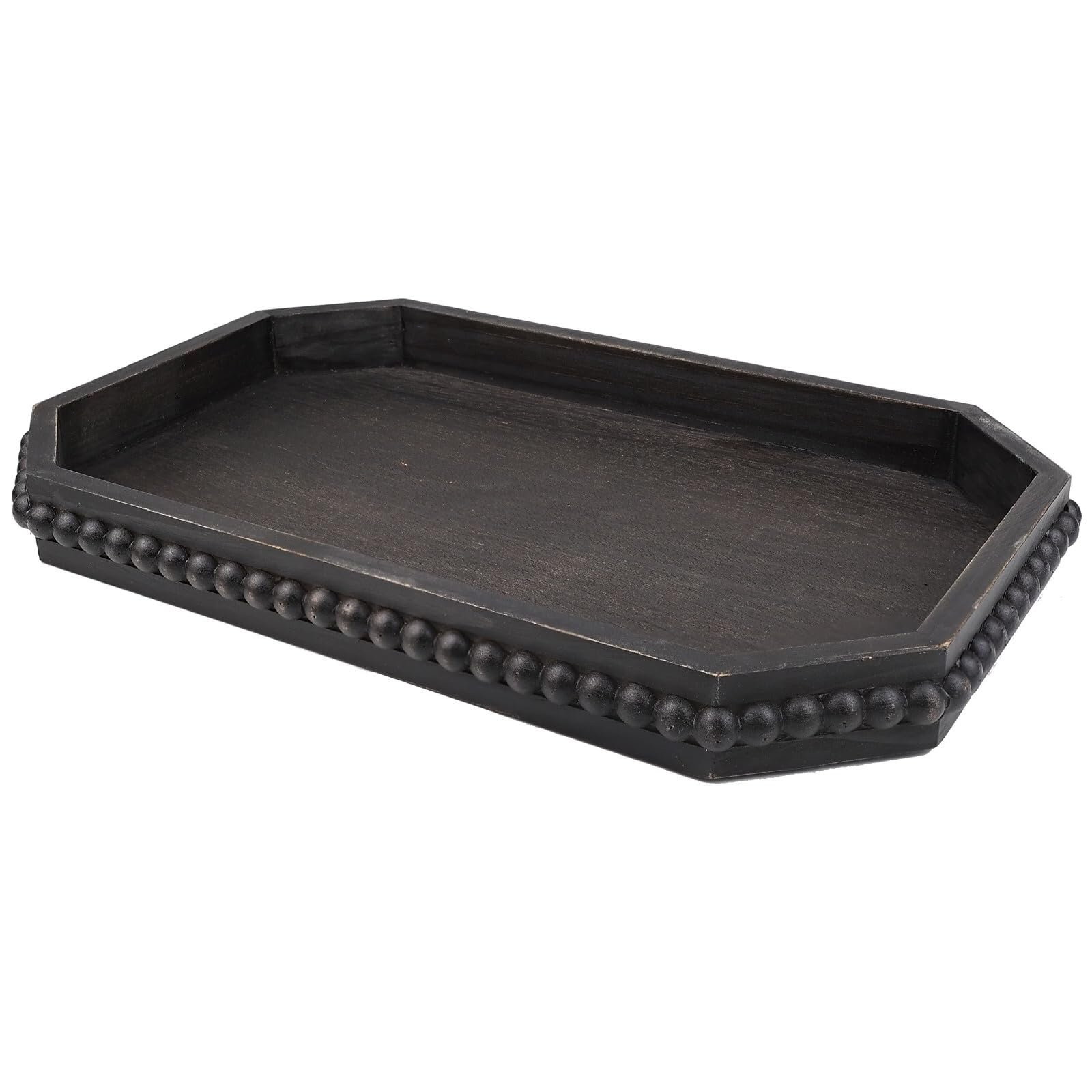 Red Barrel Studio® Wooden Rural Bead Tray, Farmhouse Retro Black Dining ...