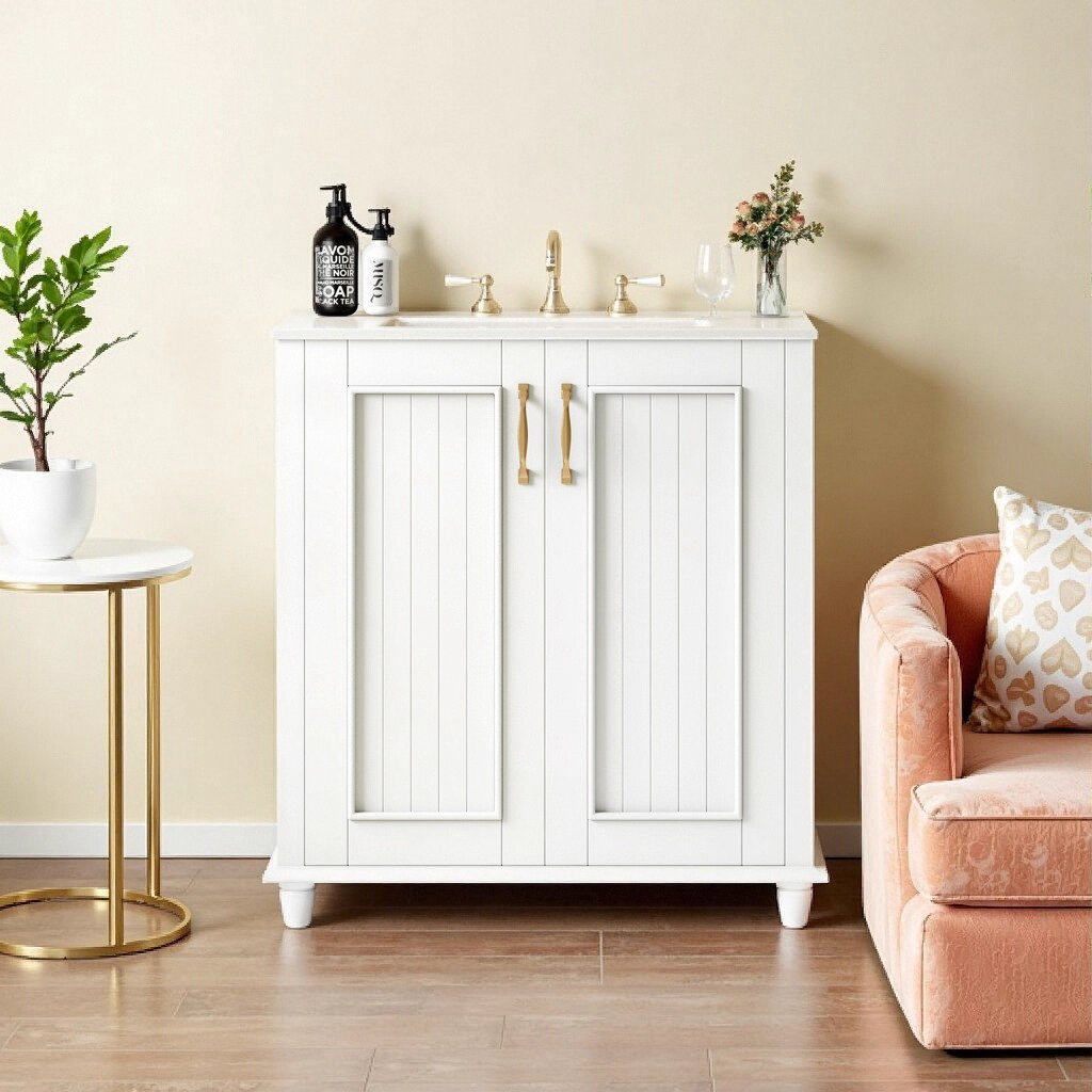 Red Barrel Studio® 30 Inch Modern Bathroom Vanity with Ceramic ...