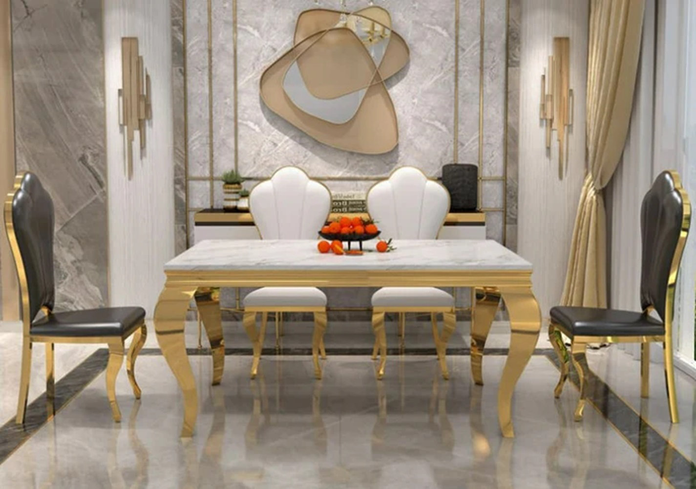 Rosdorf Park Rectangle Curved Dining Table - Wayfair Canada