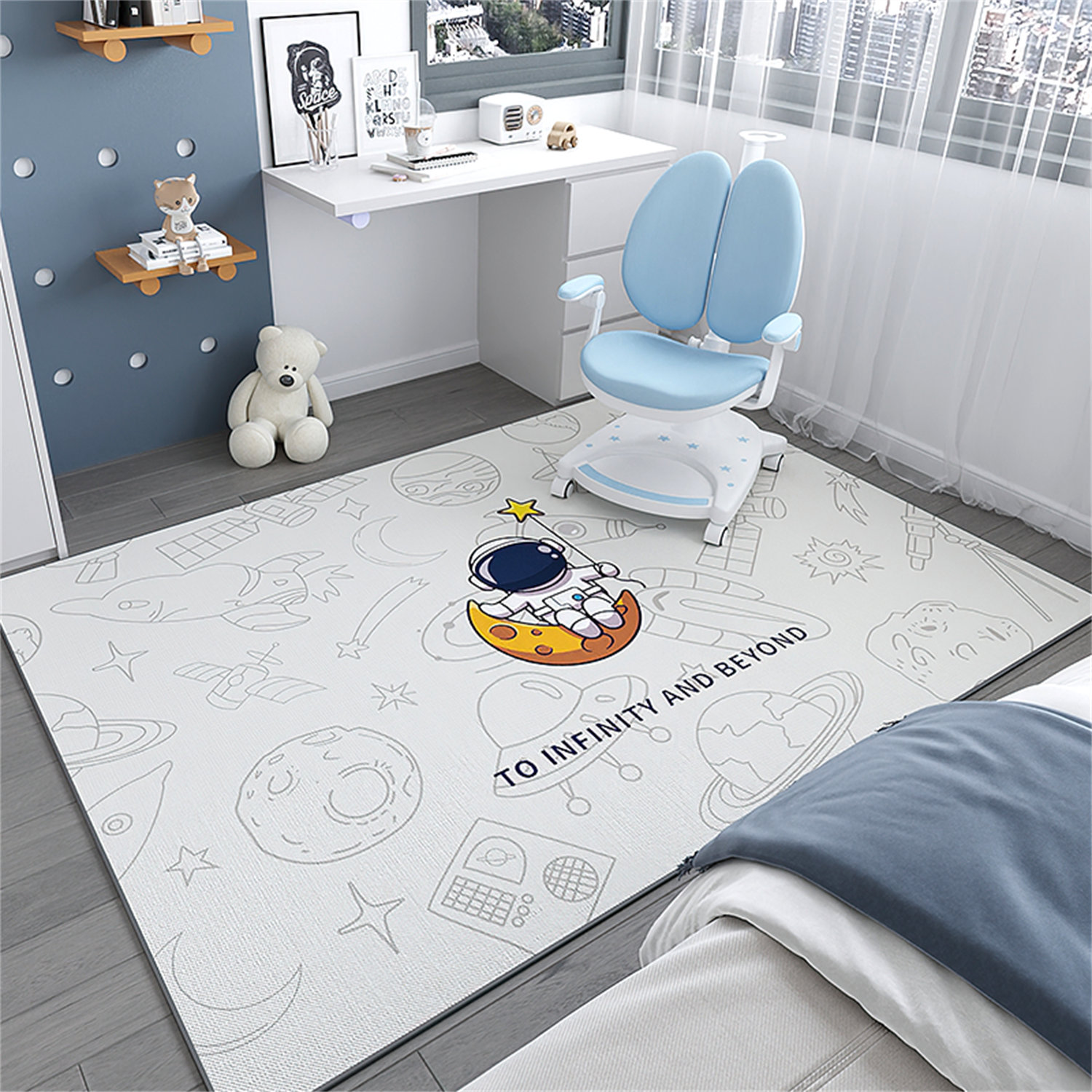JINXI Study Room Carpet - Desk Chair Mat, High-End Bedroom Wood Floor ...