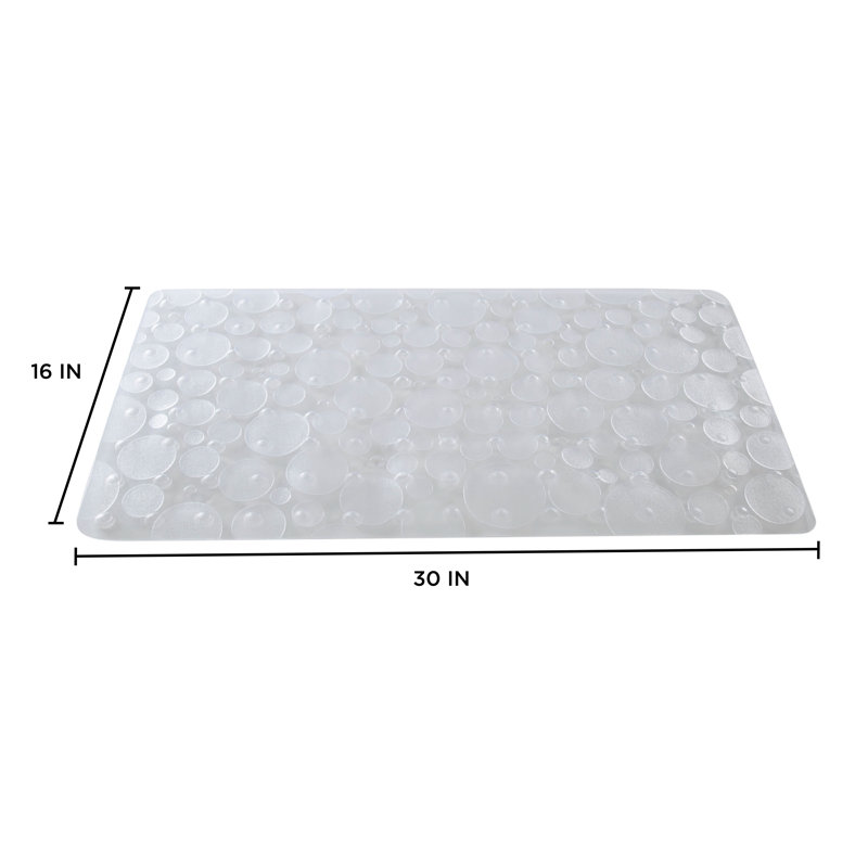 Bath Bliss Recycled Non Slip Textured Bath Mat in Clear | Wayfair