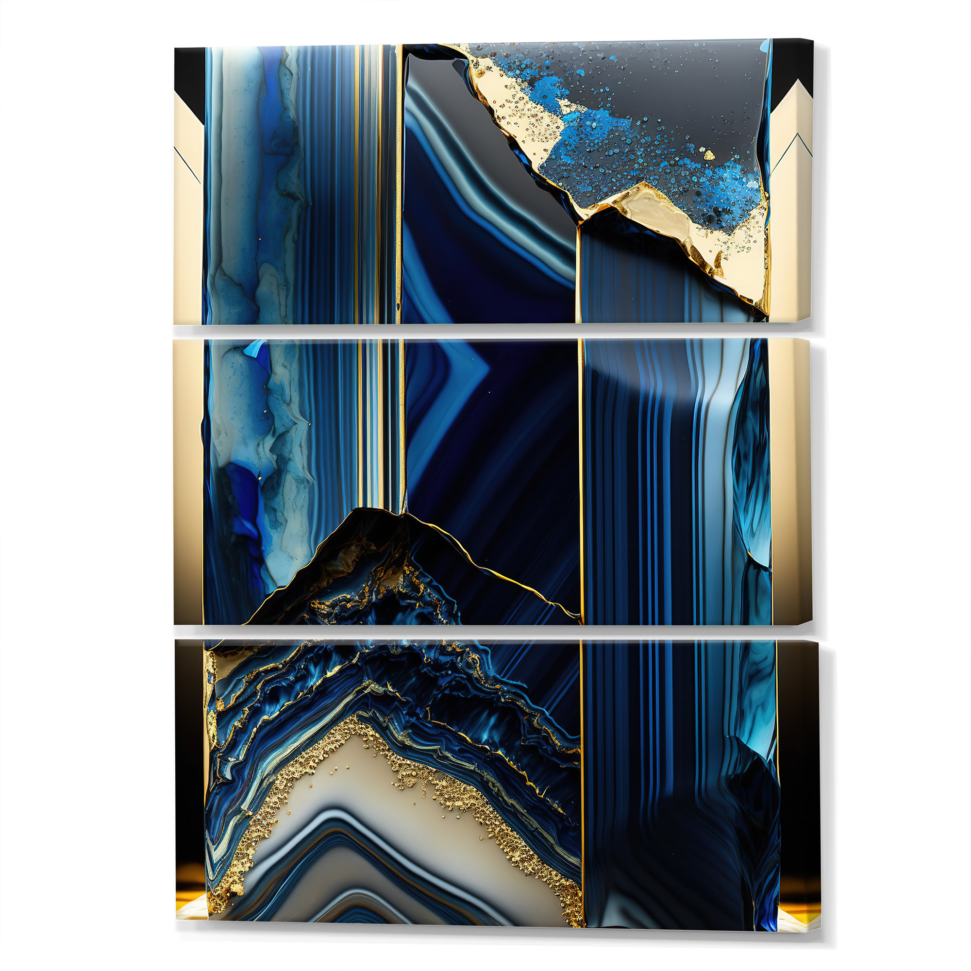 Orren Ellis Abstract Geode Geometric Blue III - Modern Geometric Canvas ...