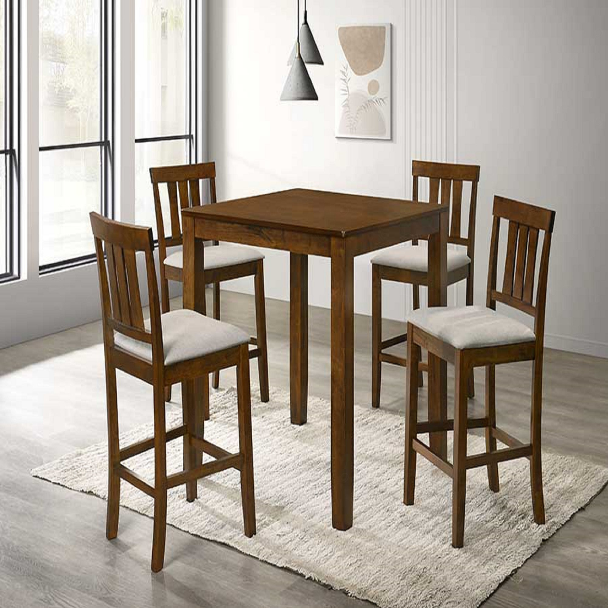 World Menagerie Beautiful Cherry Color Counter Height 5Pc Dining Set ...