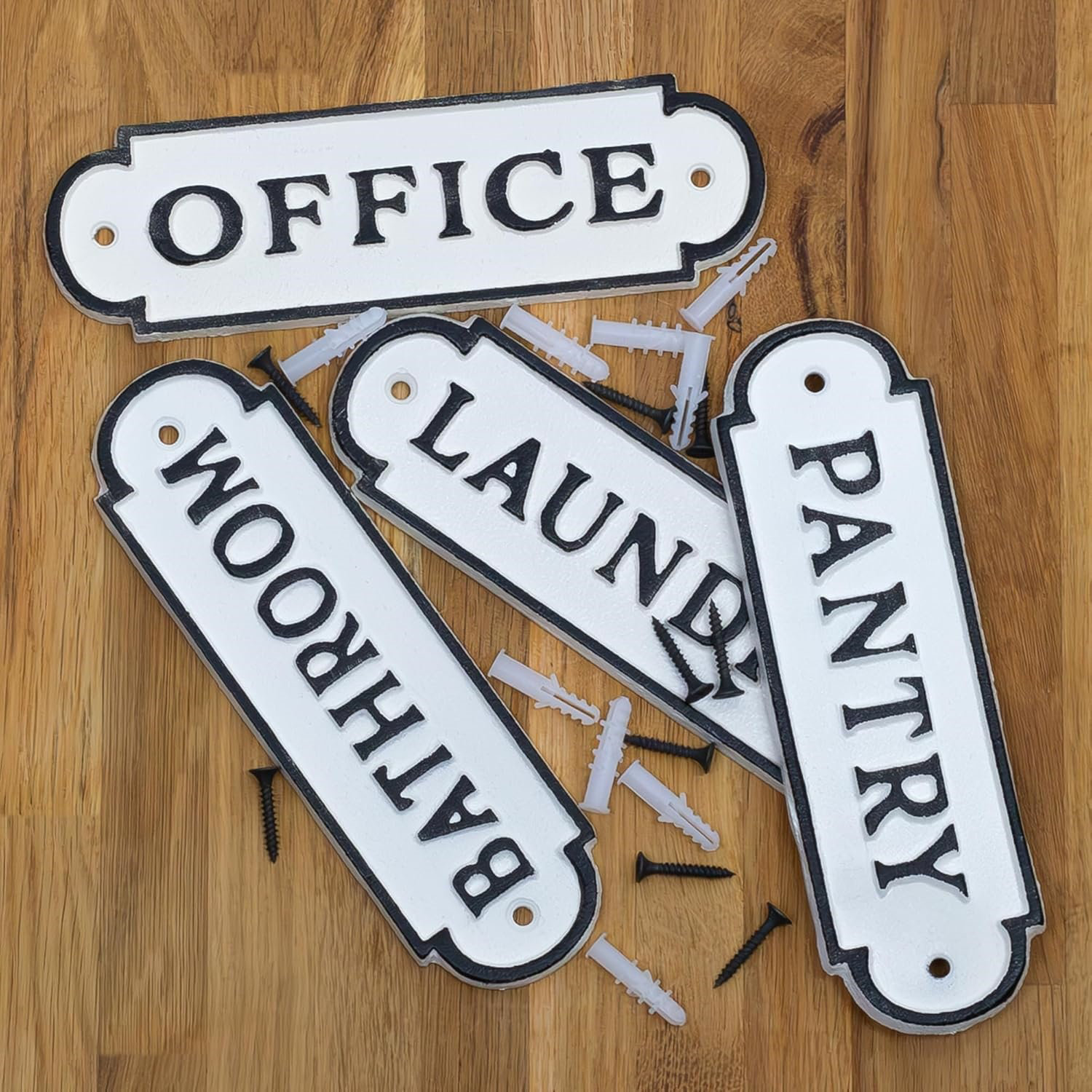 Ebern Designs Design Farmhouse Decor Metal Signs,Set Of 4 Decorative ...