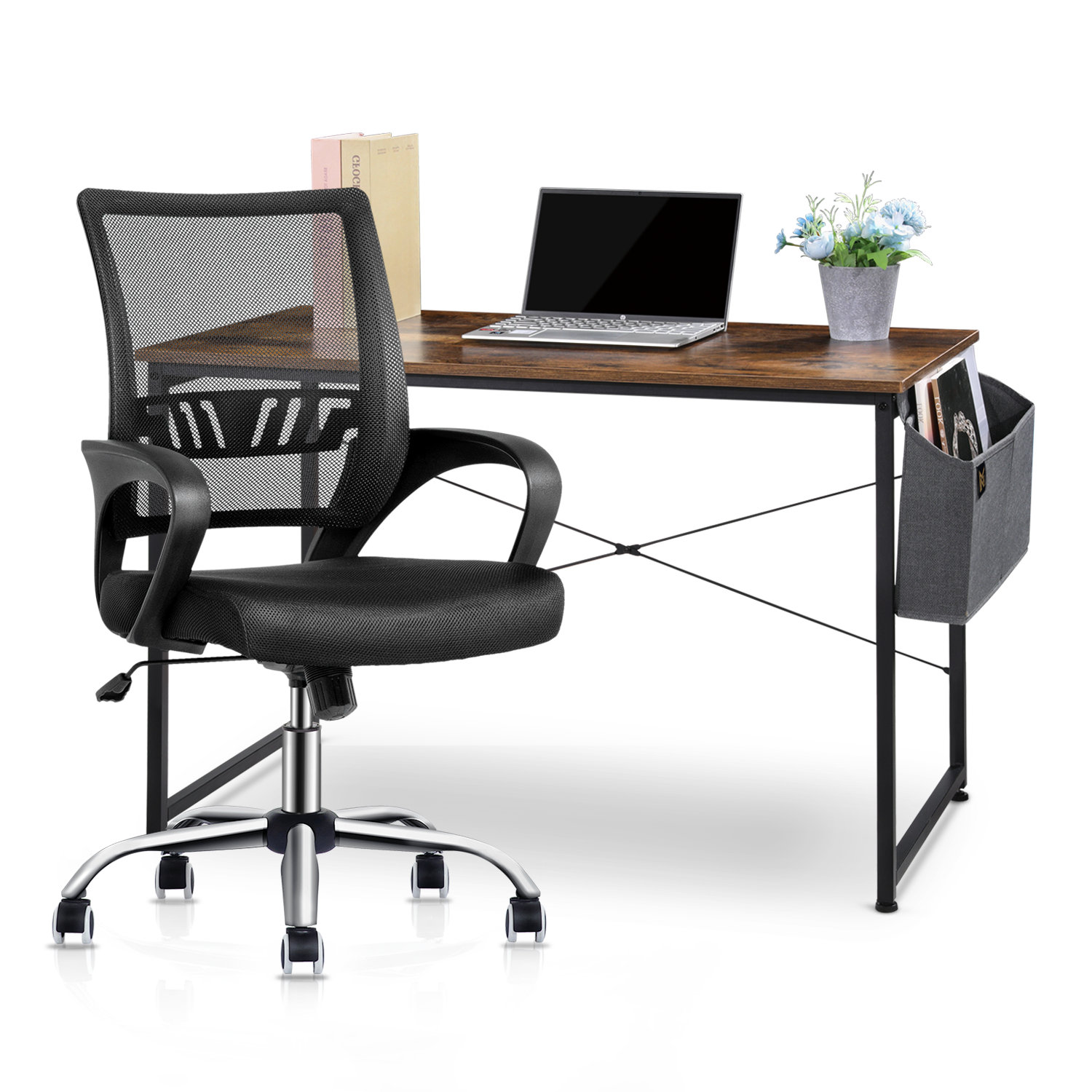 Inbox Zero Desk and Chair Desk with Storage | Wayfair