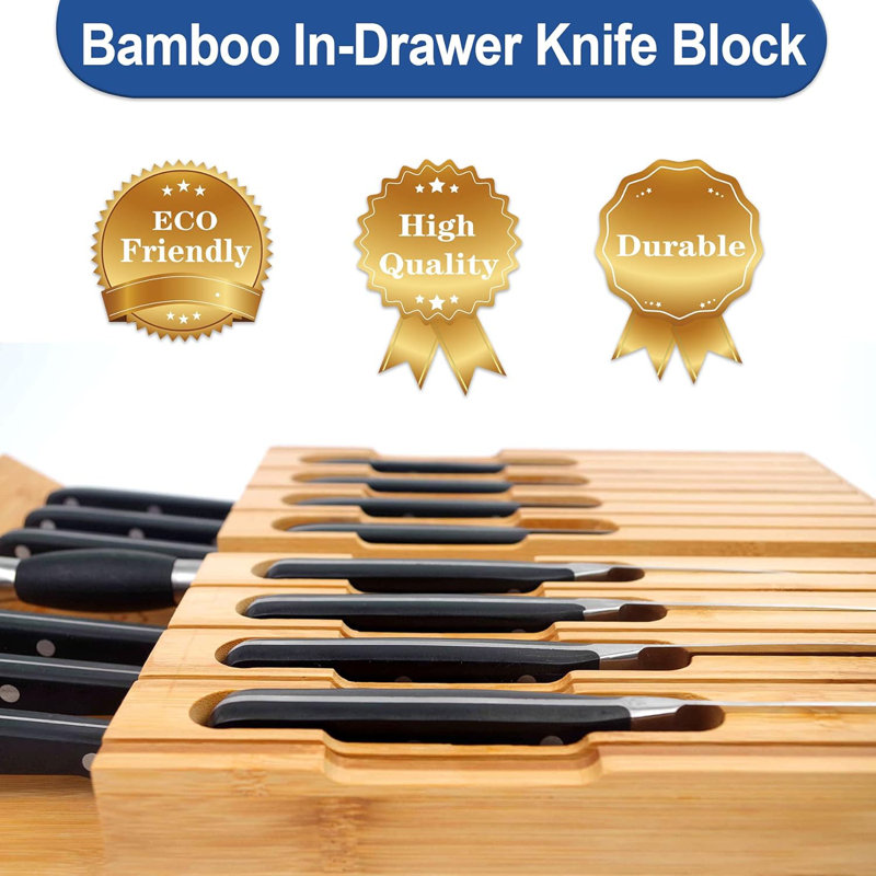 ZIMYA NYC(TM) 16 Slots Bamboo Drawer Knife Block & Reviews | Wayfair