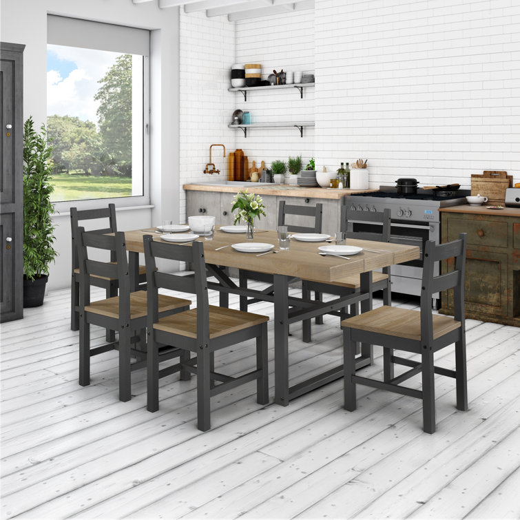 MyBedNow 7 - Piece Solid Wood Trestle Dining Set & Reviews | Wayfair