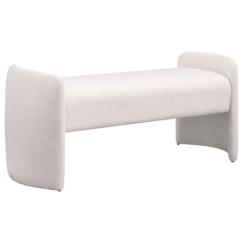 Mercer41 Giannie Velvet Upholstered Accent Bench Ivory | Wayfair