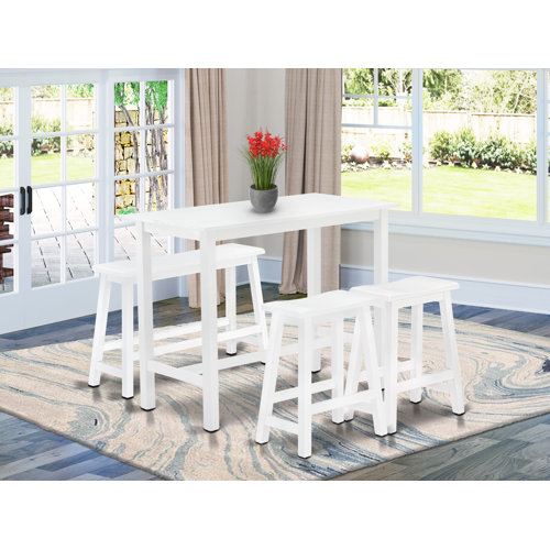 Red Barrel Studio® 4 - Piece Solid Wood Legs Dining Set | Wayfair
