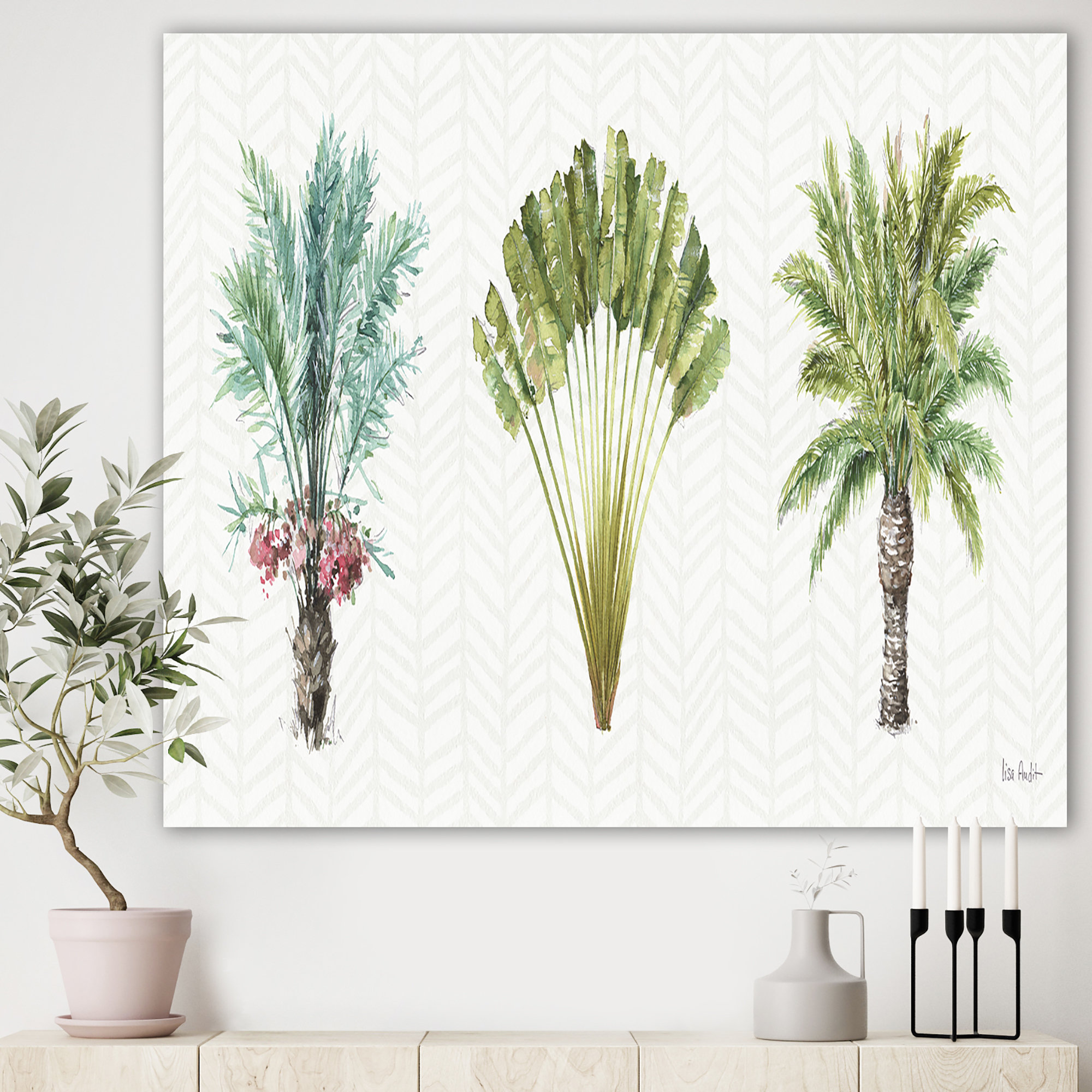 East Urban Home Mixed Botanical Greens Palms II - Farmhouse Premium ...