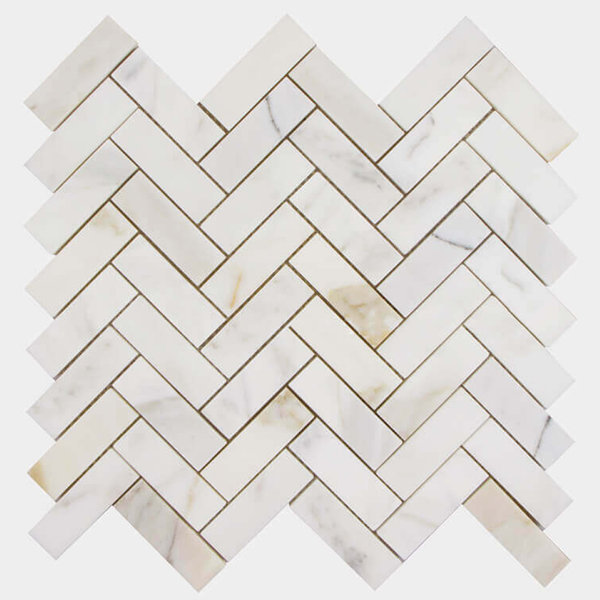Nasco Stone + Tile Chablis Gold Herringbone | Perigold