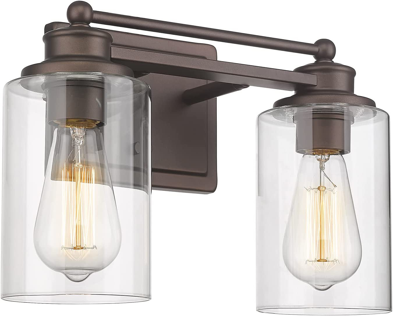 17 Stories 2-Lights Vanity Light With Clear Glass Shade & Reviews | Wayfair