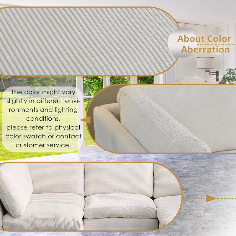 Latitude Run® Kierran Dearborn 6 Piece 129"W Corduroy Modular Sectional ...