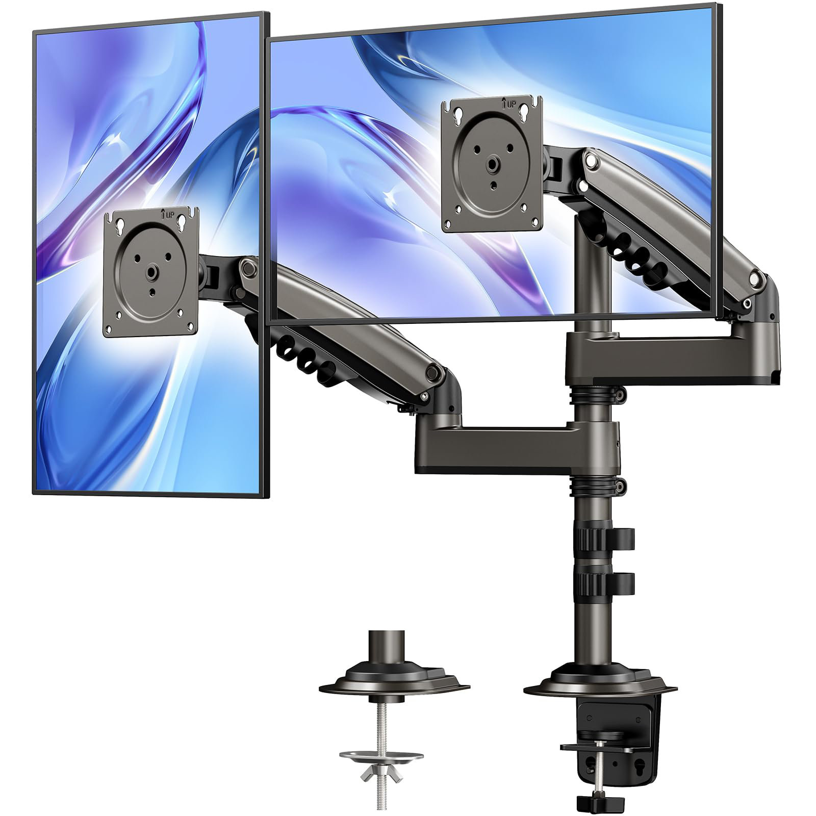 Symple Stuff 17-32 Inch Dual Monitor Stand, Gas Spring Dual Monitor ...