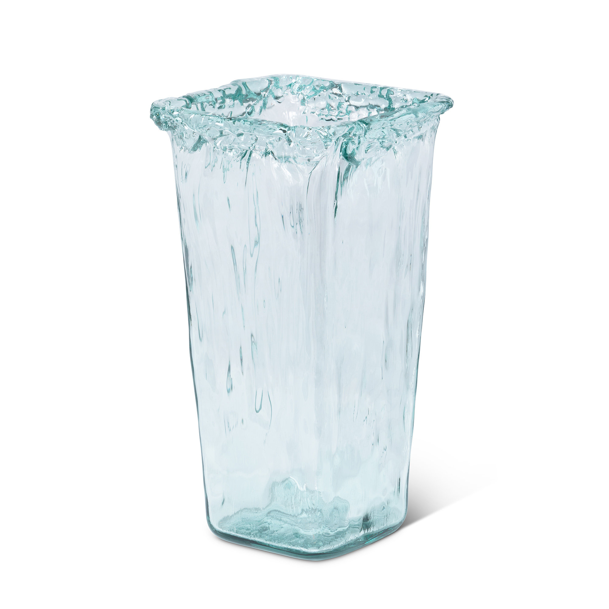 Park Hill Collection Oceana Organic Glass Square Vase, Large | Perigold