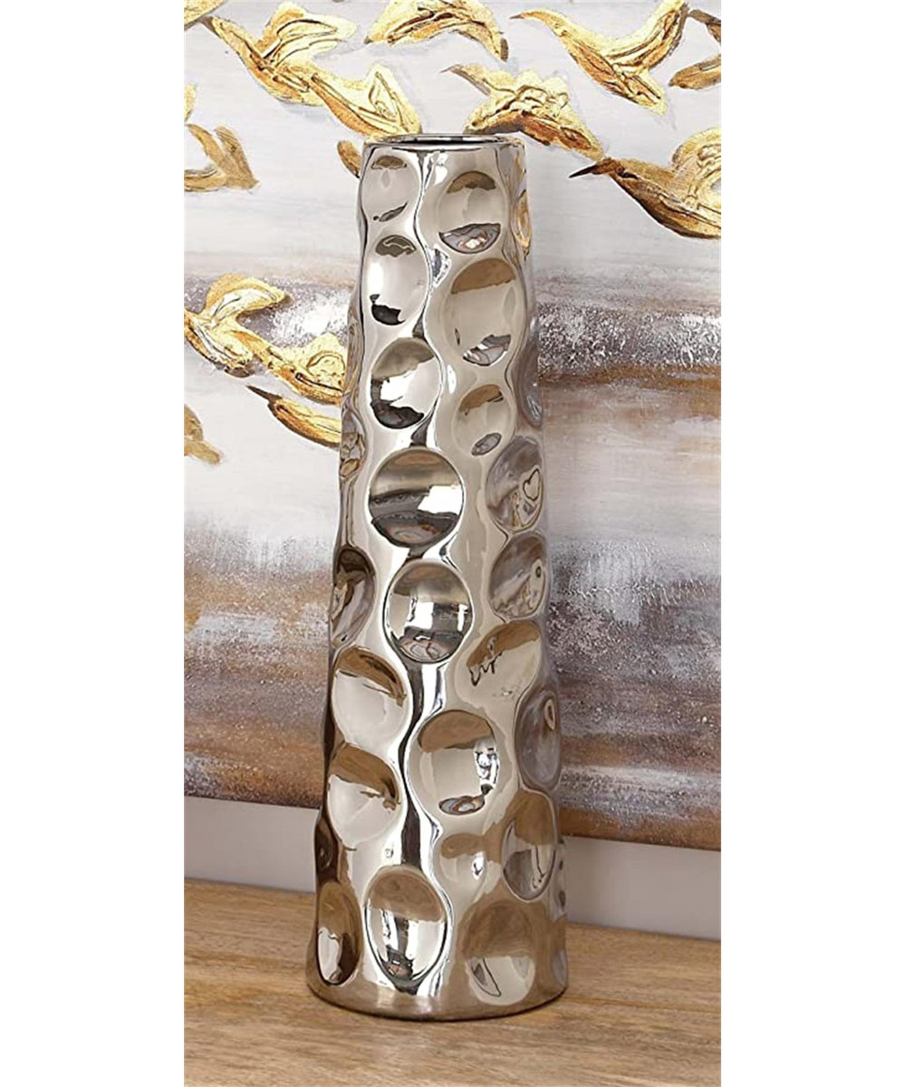 Ivy Bronx Meltham Ceramic Cone Decorative Vase with Concaved Bubble ...