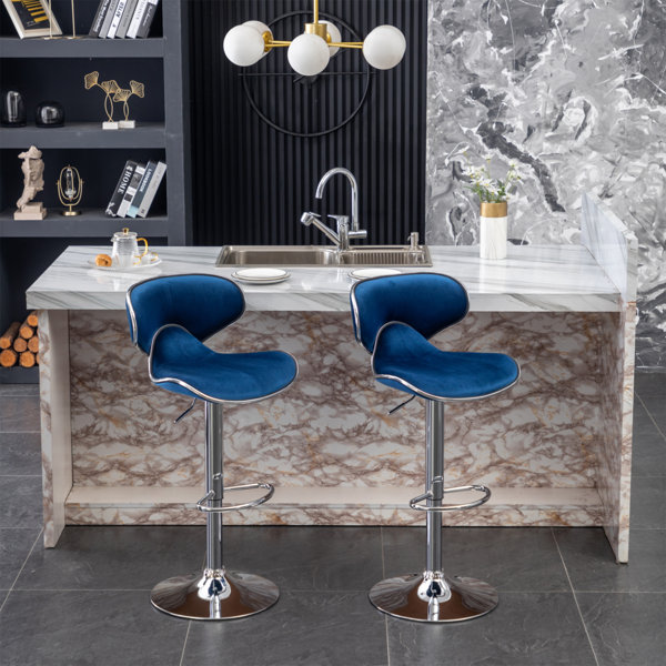 Ivy Bronx Marcedes Swivel Upholstered Adjustable Height Counter Stool ...