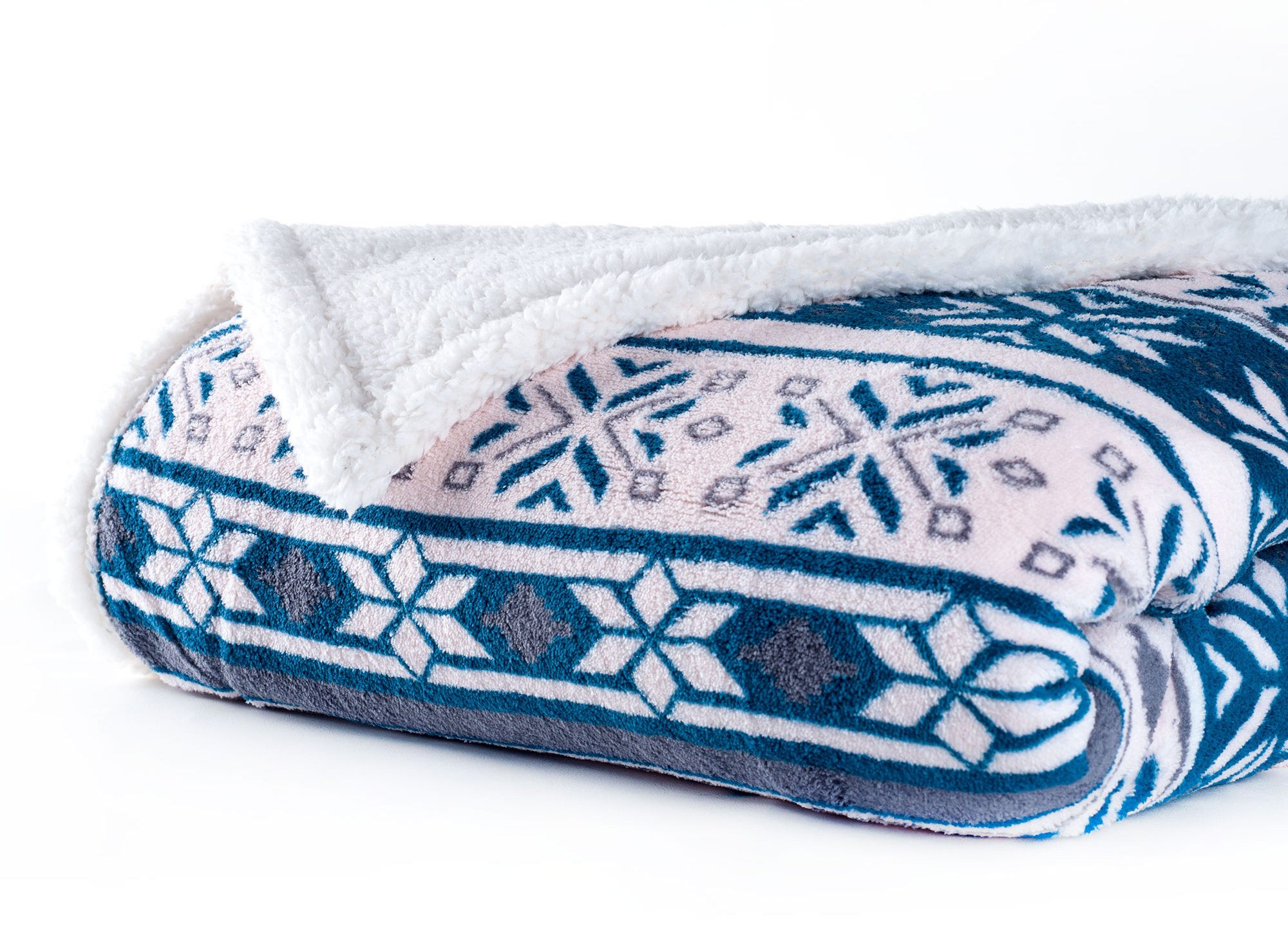 Plymouth Home Reversible Soft Fleece Blanket Snowflake Print Throw - 50 ...